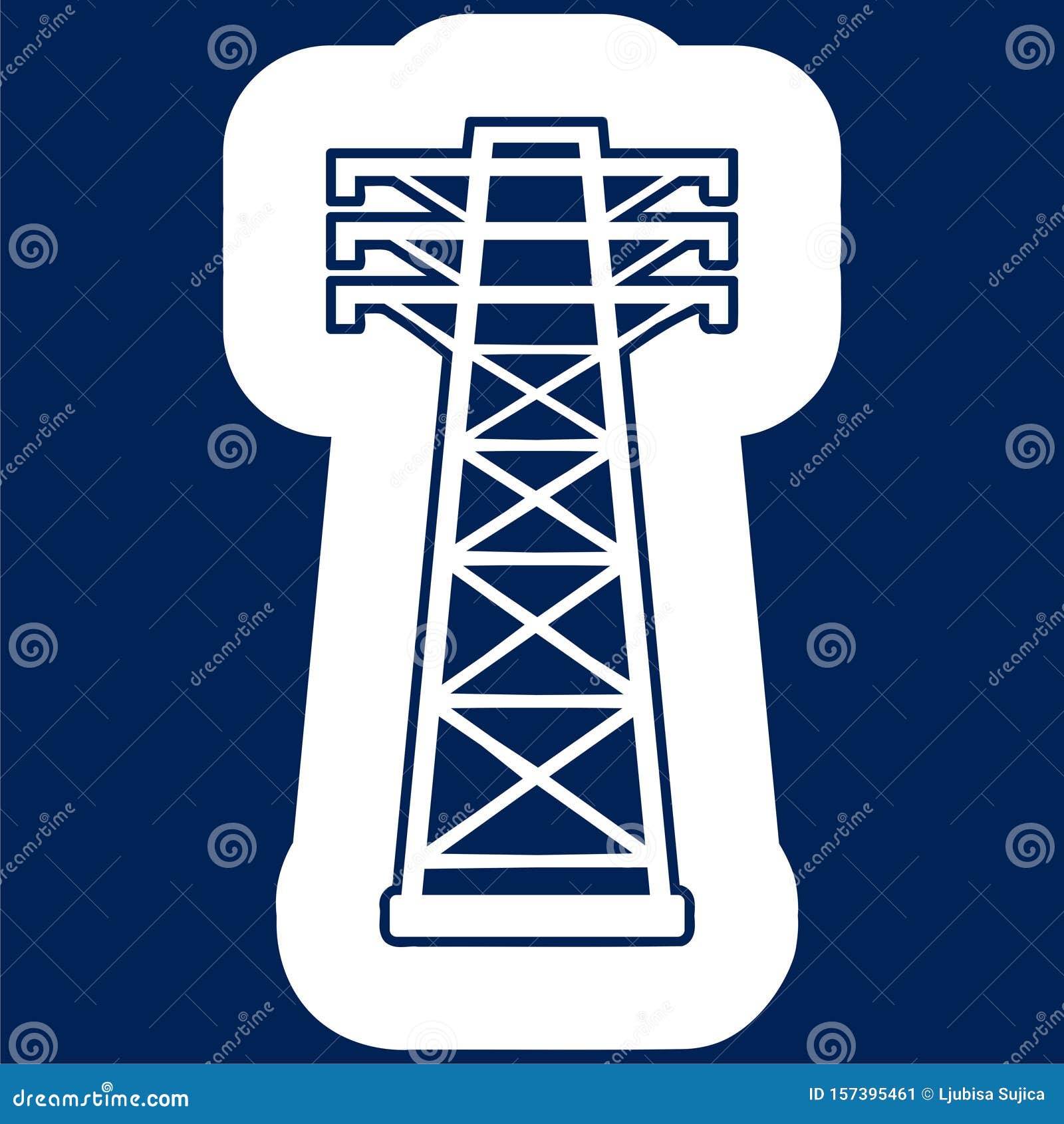Power Line Icon stock vector. Illustration of color - 157395461