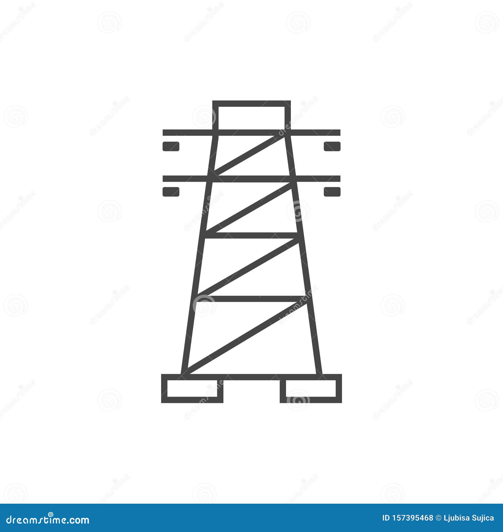 Power Line Icon stock vector. Illustration of generation - 157395468