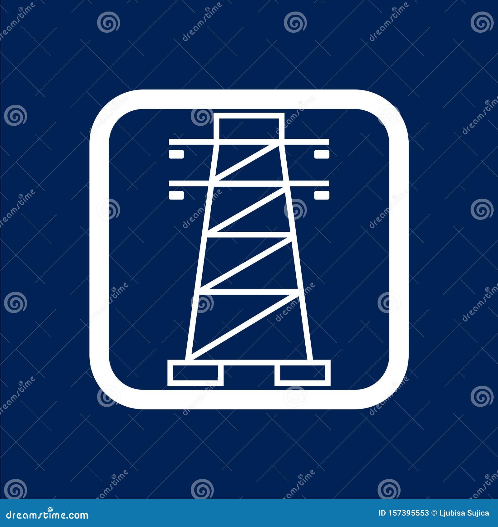 Power Line Icon stock vector. Illustration of circle - 157395553