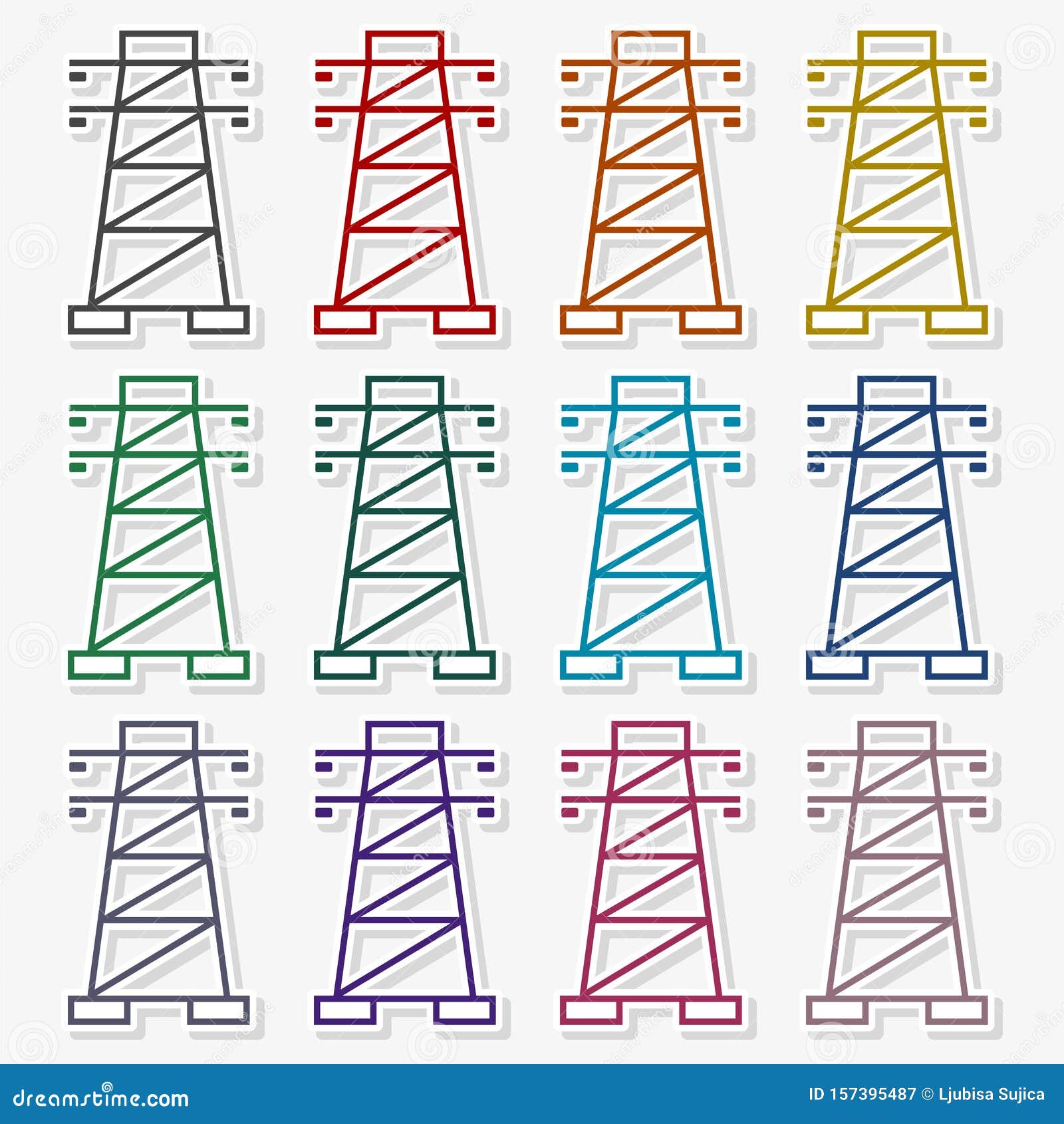 Power Line Icon stock vector. Illustration of orange - 157395487