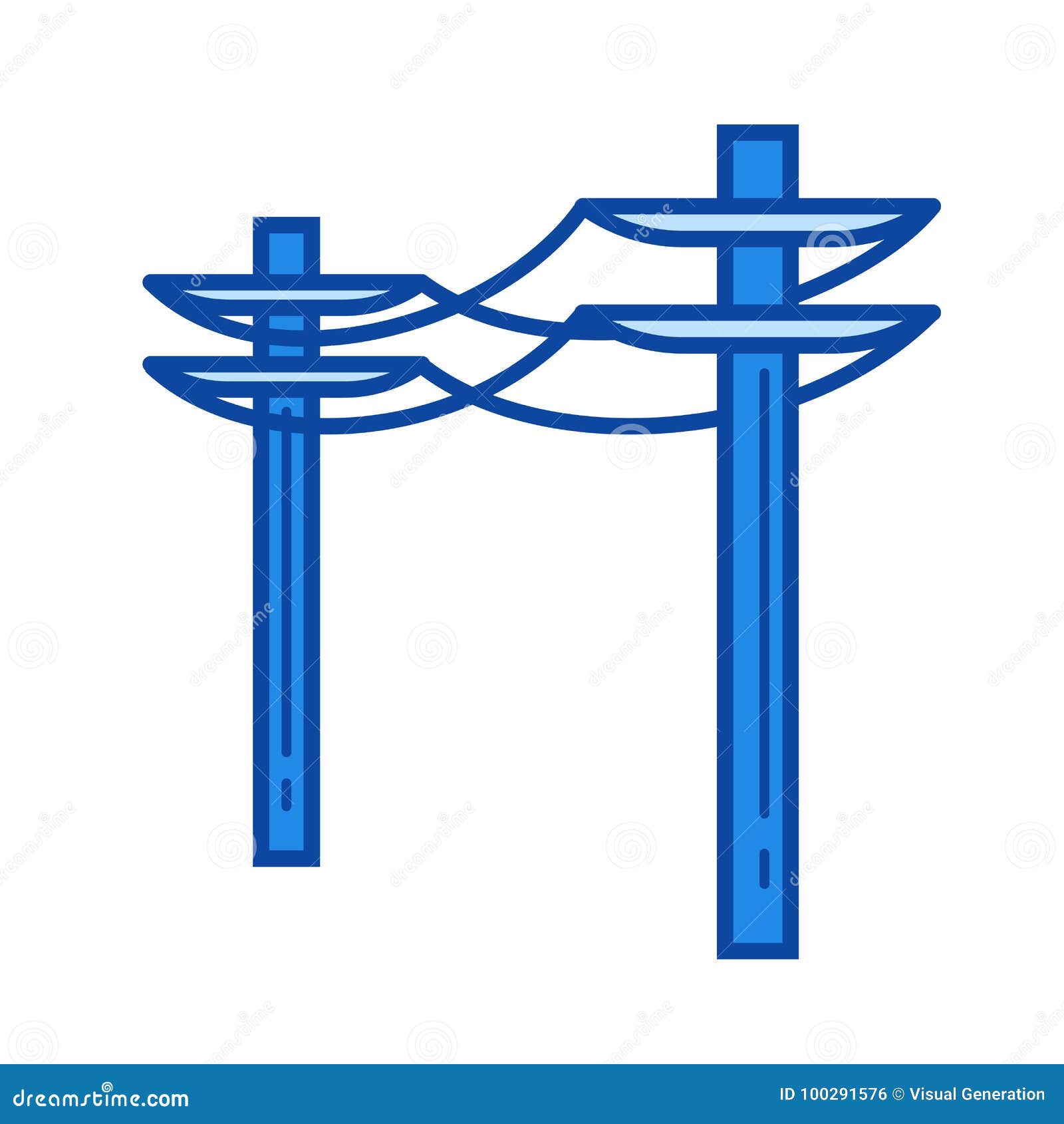Power line icon. stock vector. Illustration of column - 100291576