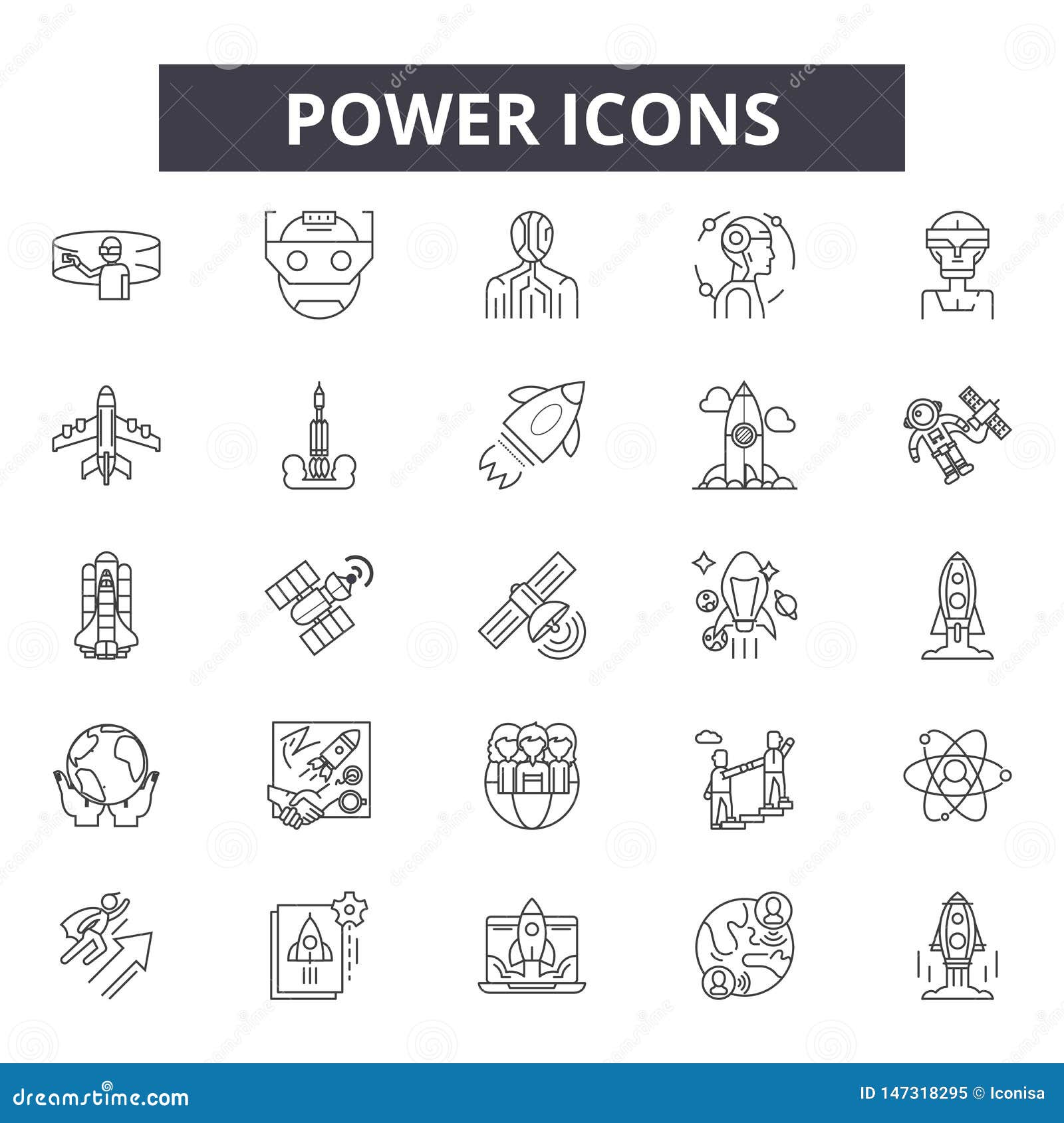 Power Line Icons, Signs, Vector Set, Linear Concept, Outline ...