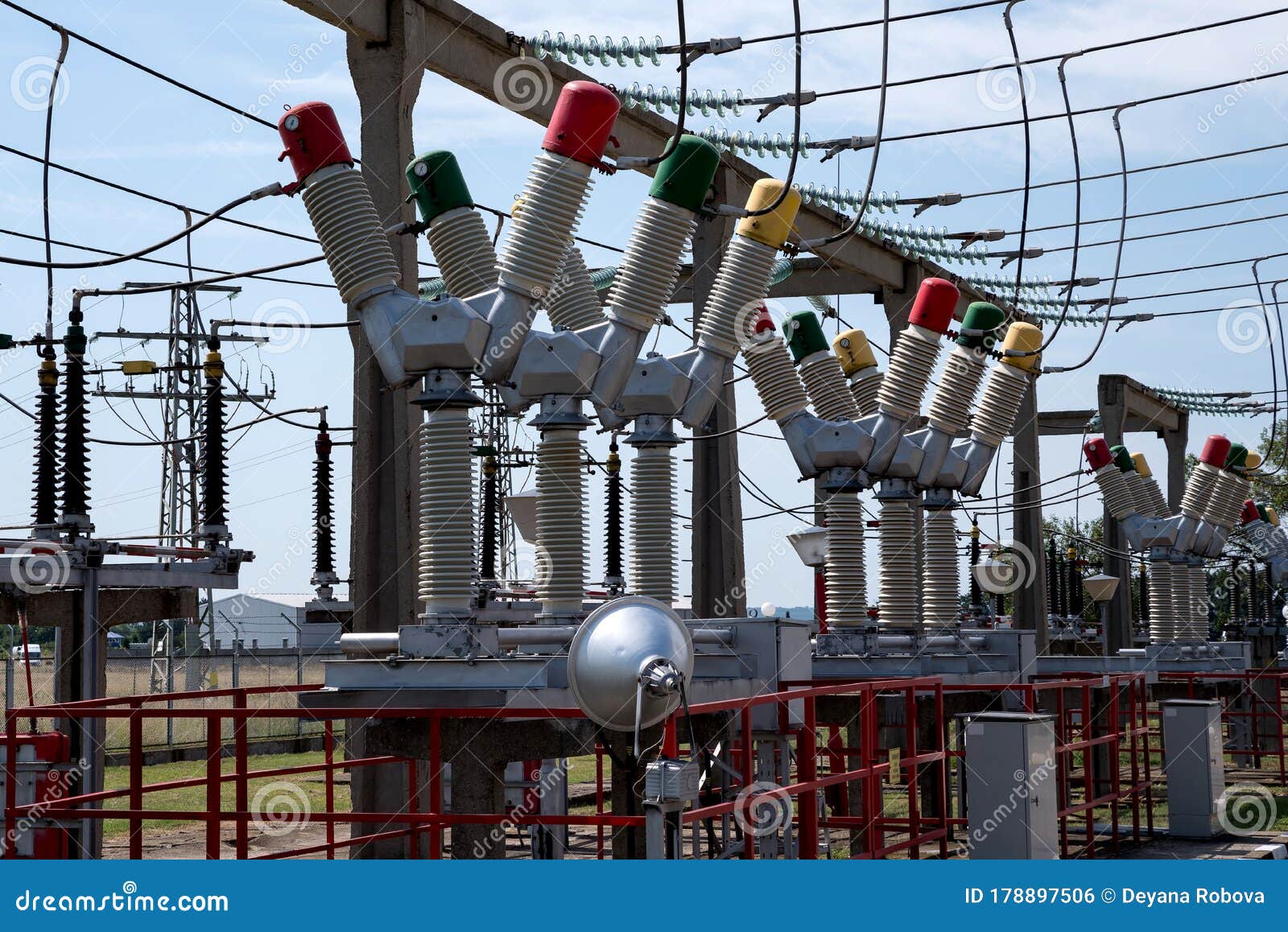 Power Line and Insulator Close-up Stock Photo - Image of conversion ...