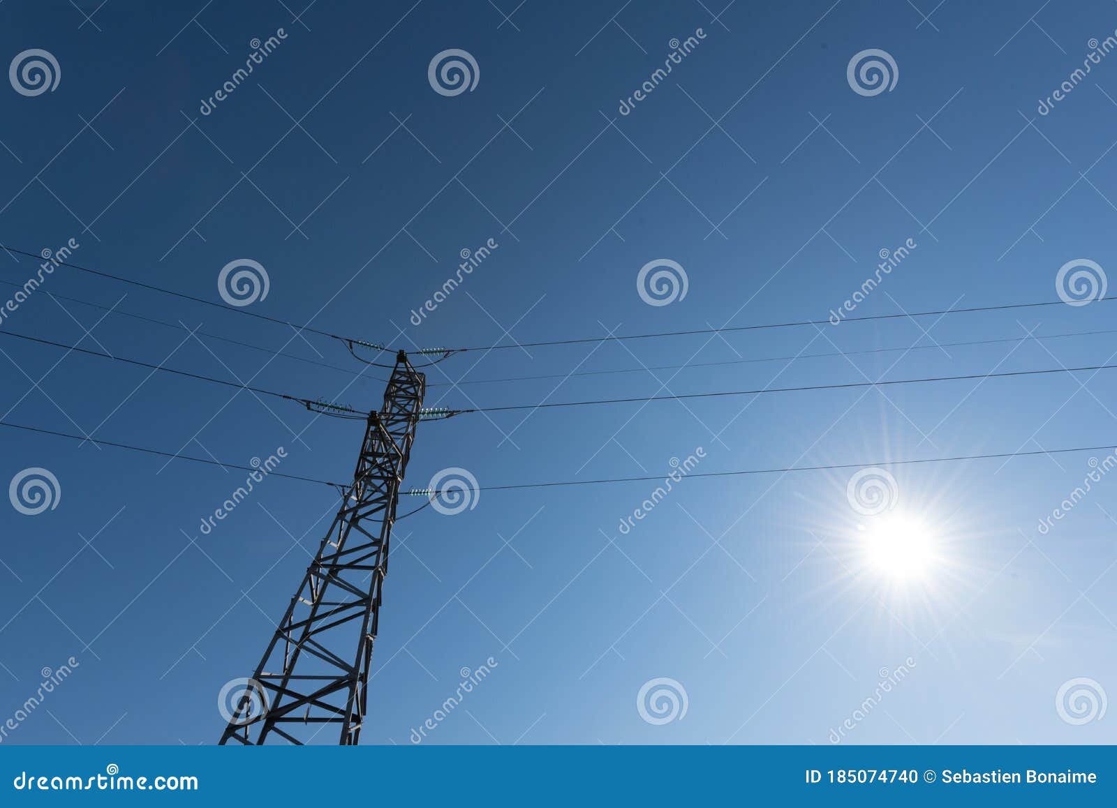Power line isolated stock photo. Image of high, environment - 185074740