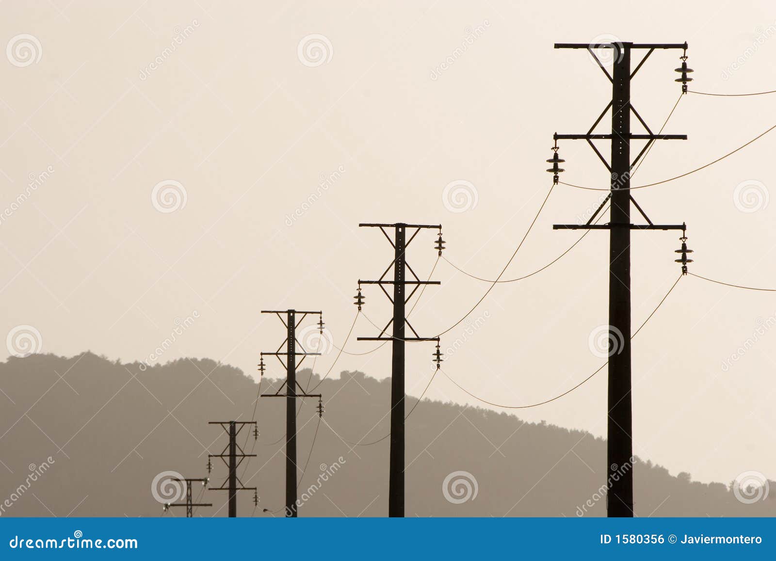 Power line landscape stock photo. Image of serenity, landscape - 1580356