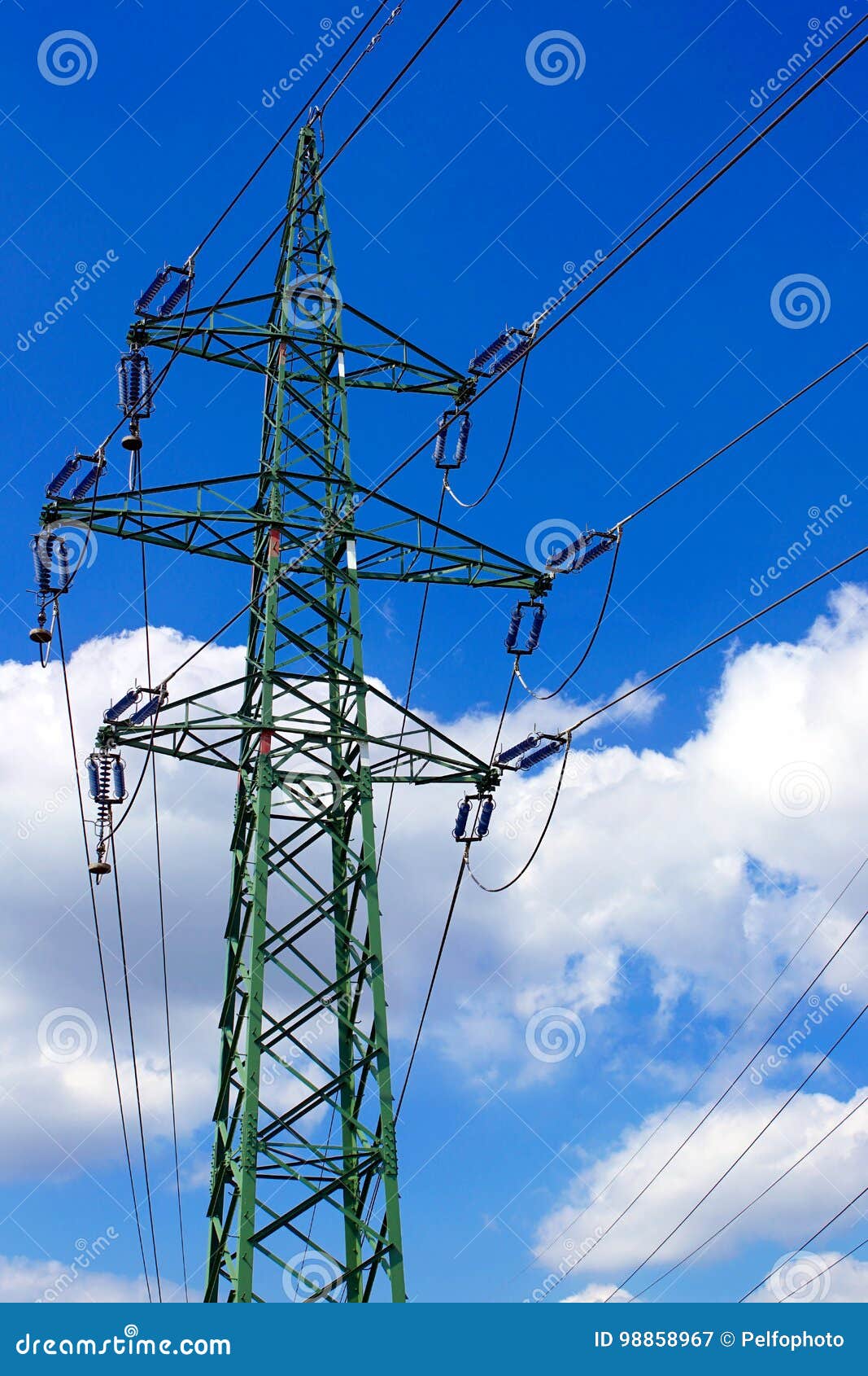 Power line mast. stock image. Image of danger, industries - 98858967