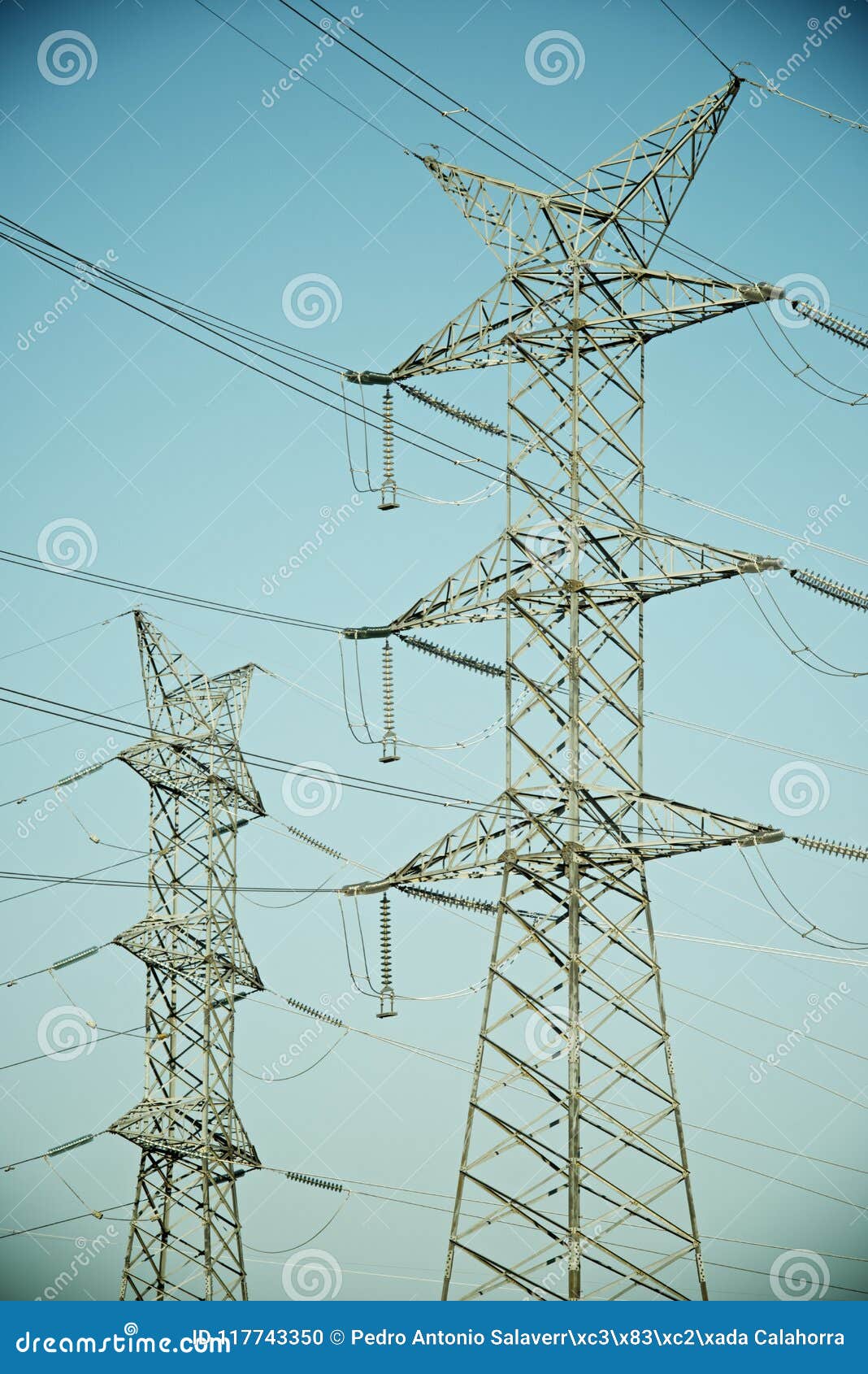 Power line view stock photo. Image of architecture, electricity - 117743350