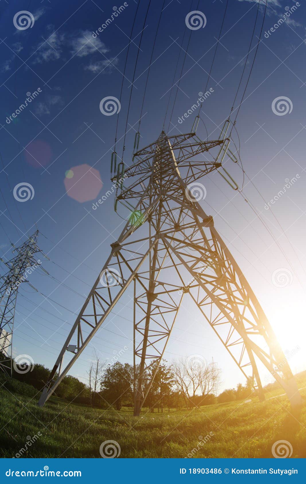 Power line perspective stock photo. Image of electricity - 18903486