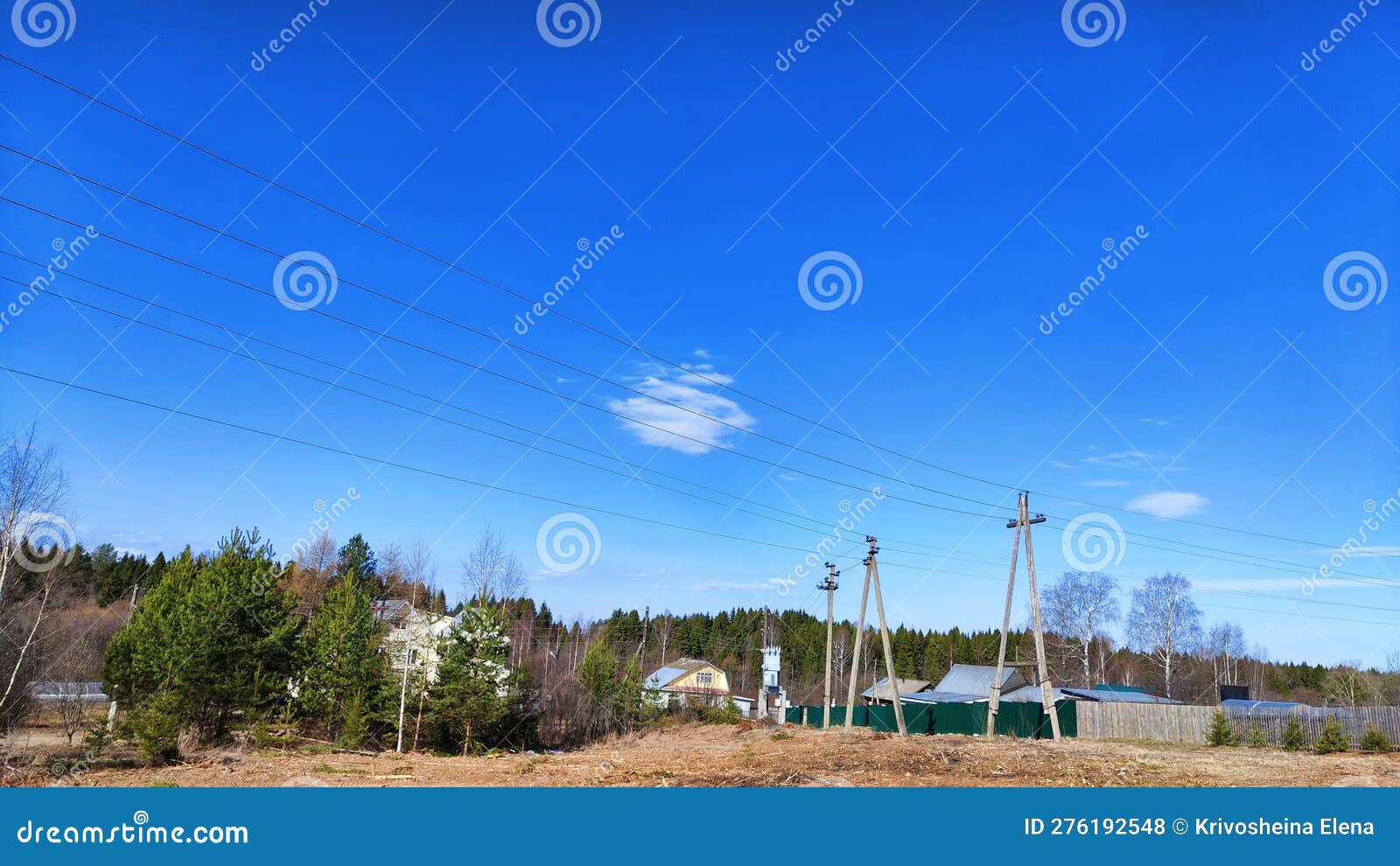 Power Line Pole on a Blue Sky Background Stock Photo - Image of ...