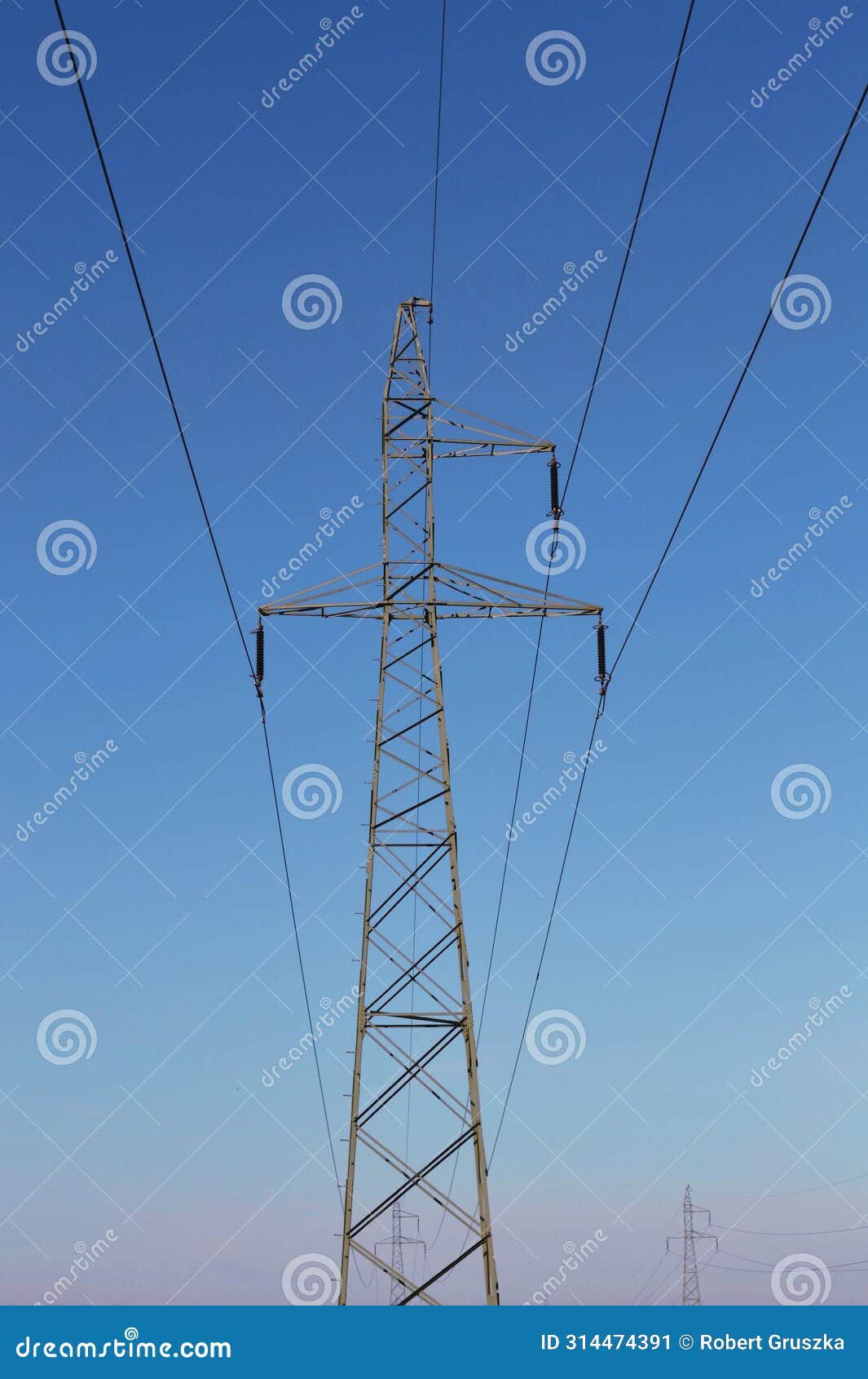 Power line pole stock image. Image of power, electrical - 314474391
