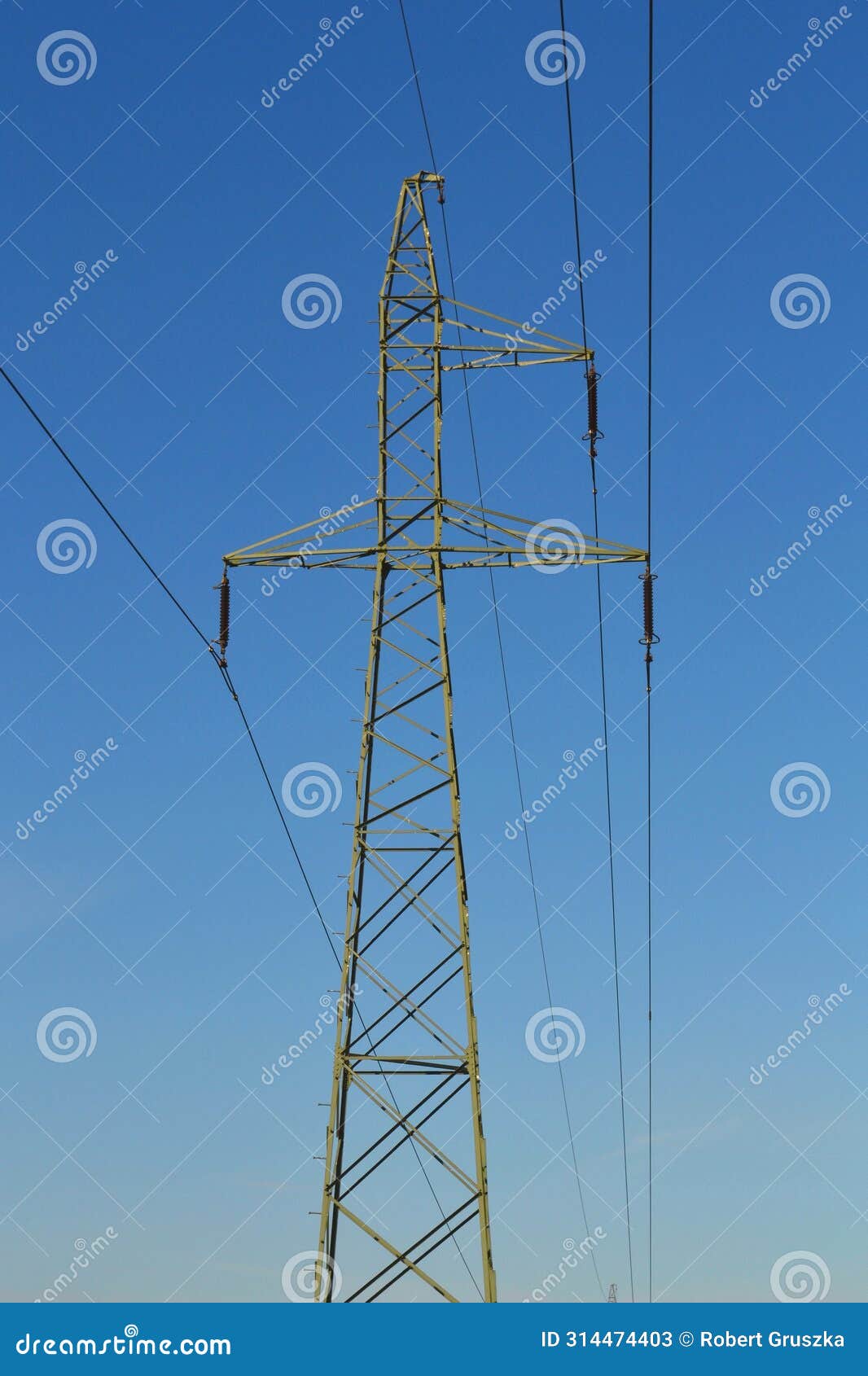 Power line pole stock image. Image of energetics, steel - 314474403