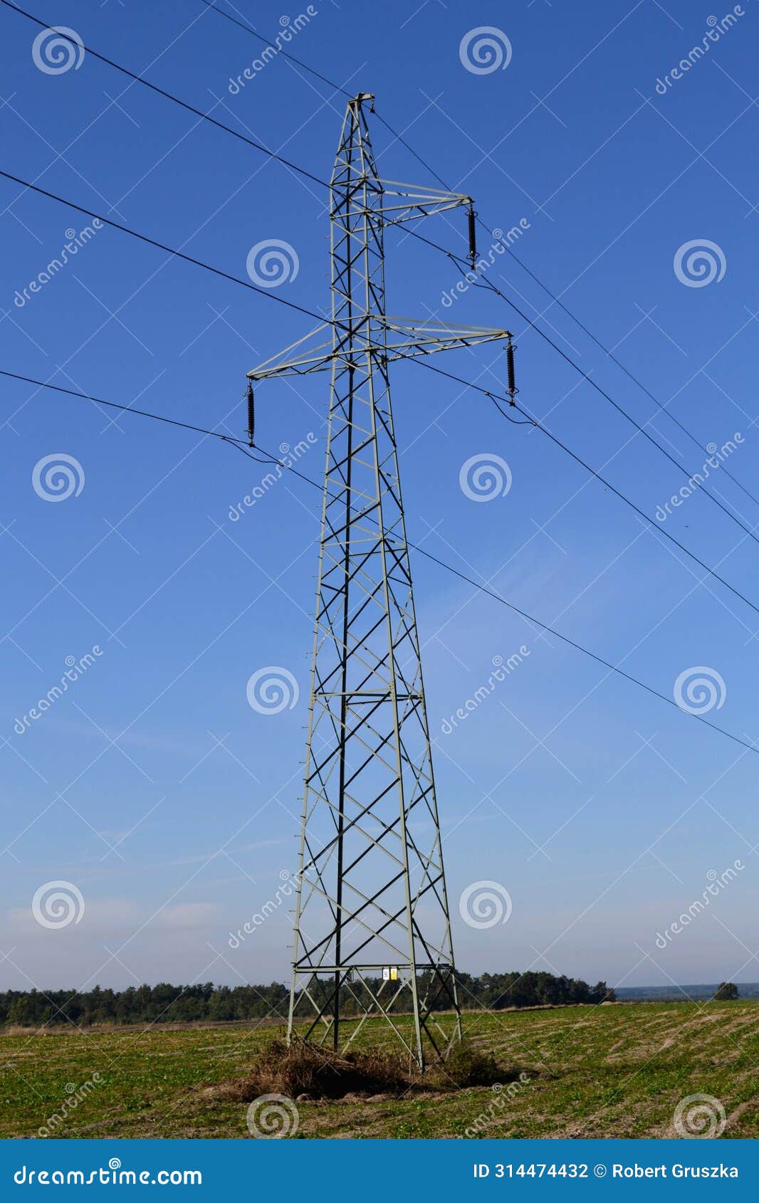 Power line pole stock photo. Image of metal, line, energy - 314474432