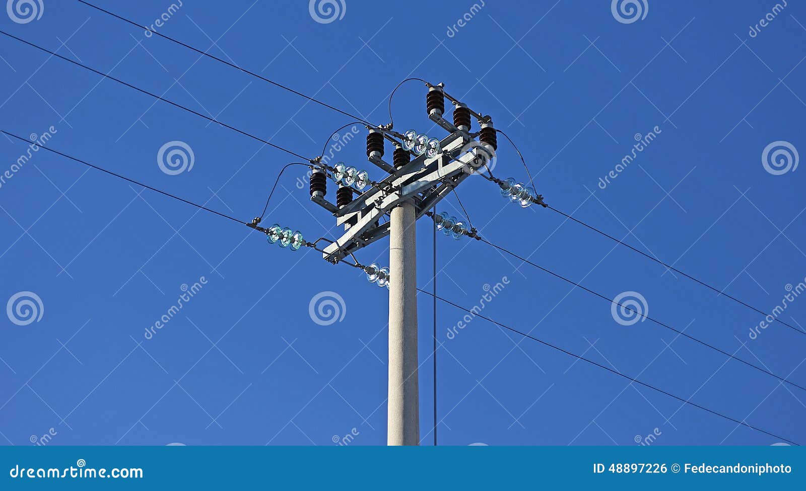 Power Line Pole High Voltage and Shunting Switch Stock Photo - Image of ...