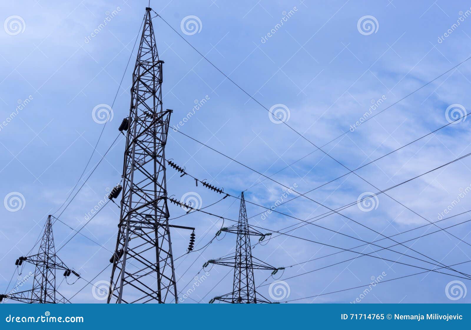 Power line poles stock image. Image of electrical, energy - 71714765