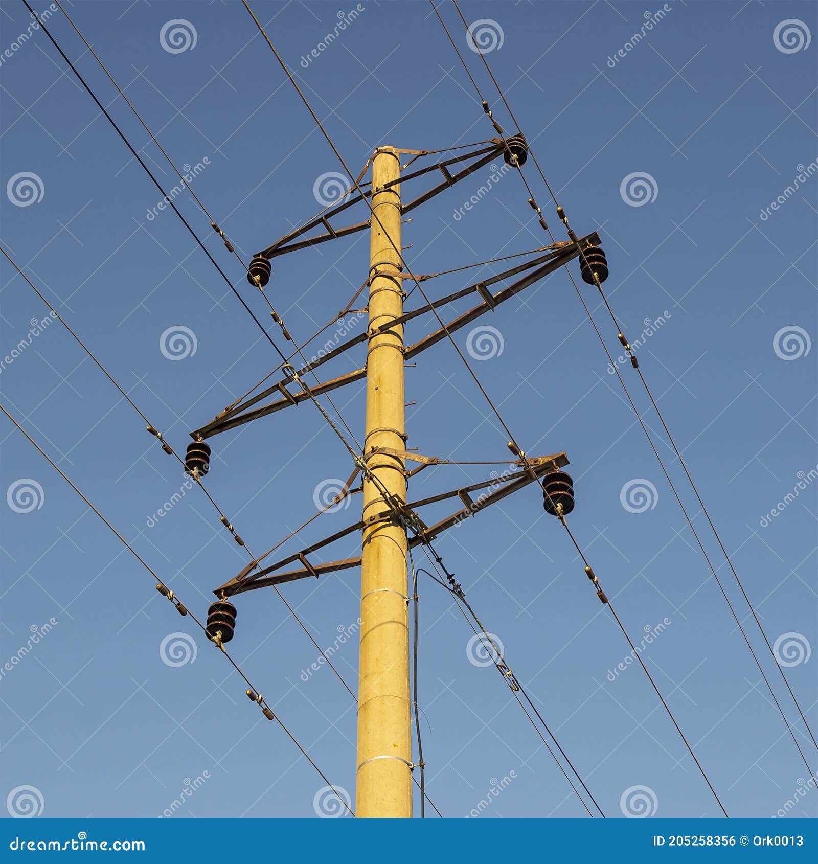 Power line poles stock photo. Image of energy, beauty - 205258356