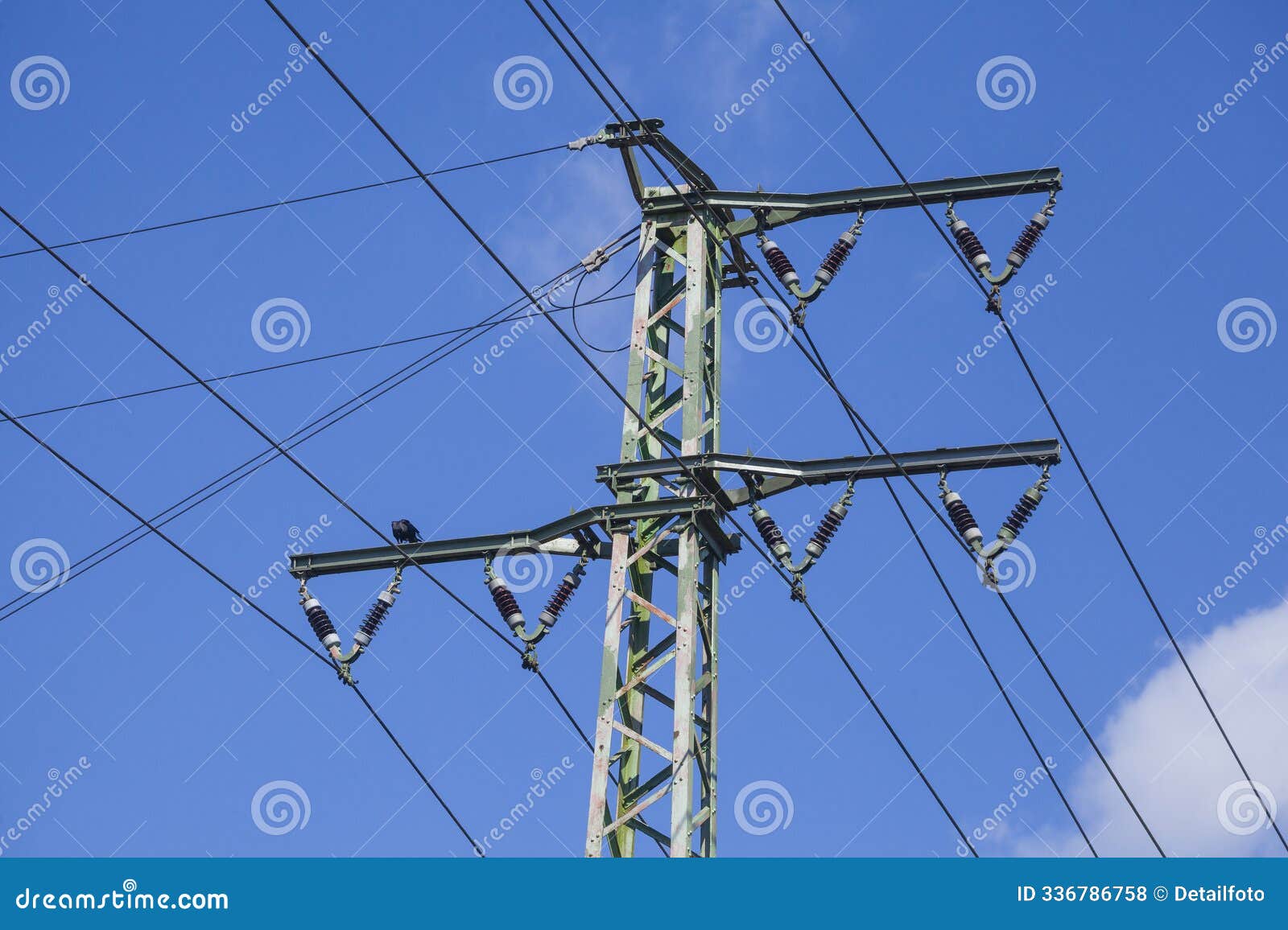 Power Line, Power Poles, Railroad System, Blue Sky Stock Photo - Image ...