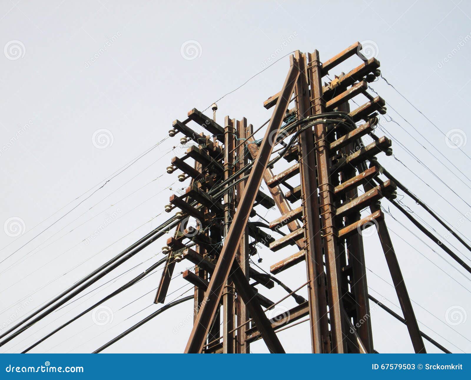 Power Line, Power Electric Distribution Stock Image - Image of ...
