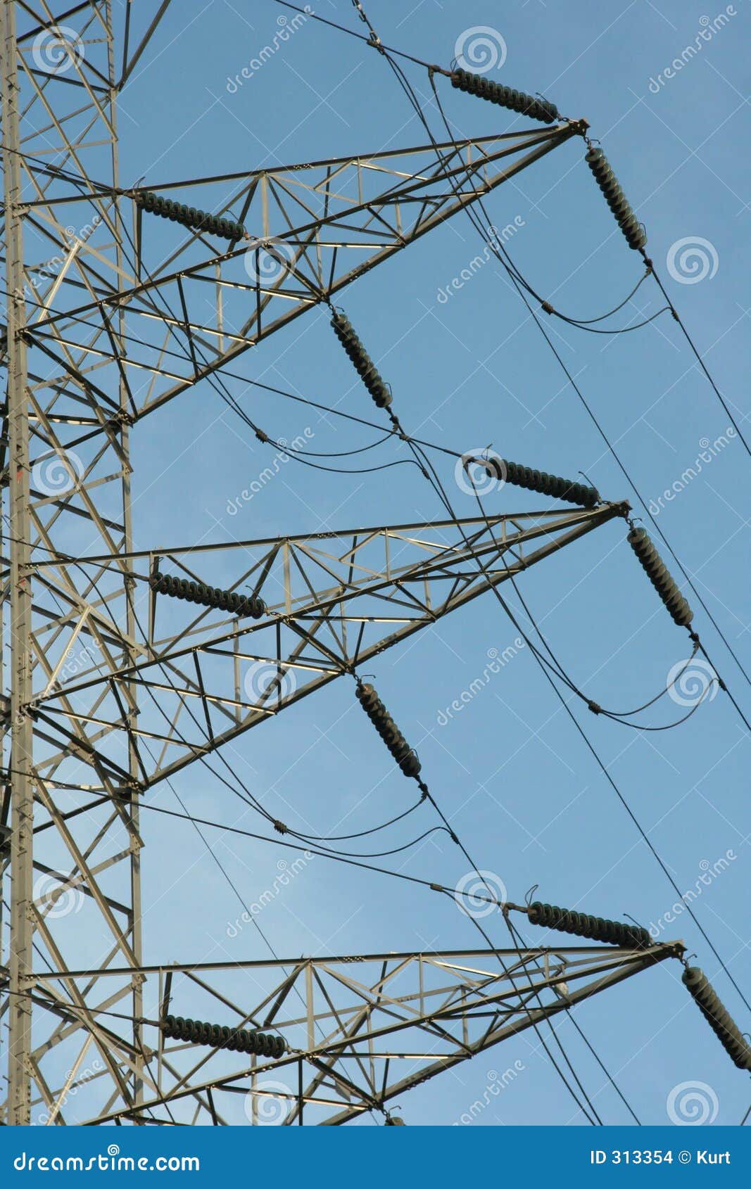 Power line pylon detail stock photo. Image of electric - 313354
