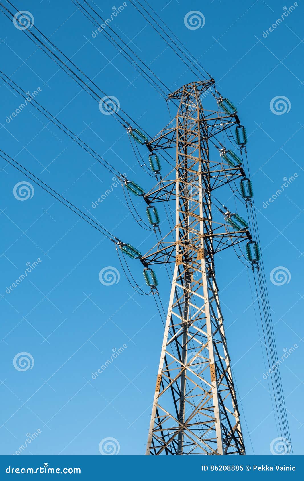 Power line pylon stock image. Image of electrical, electric - 86208885