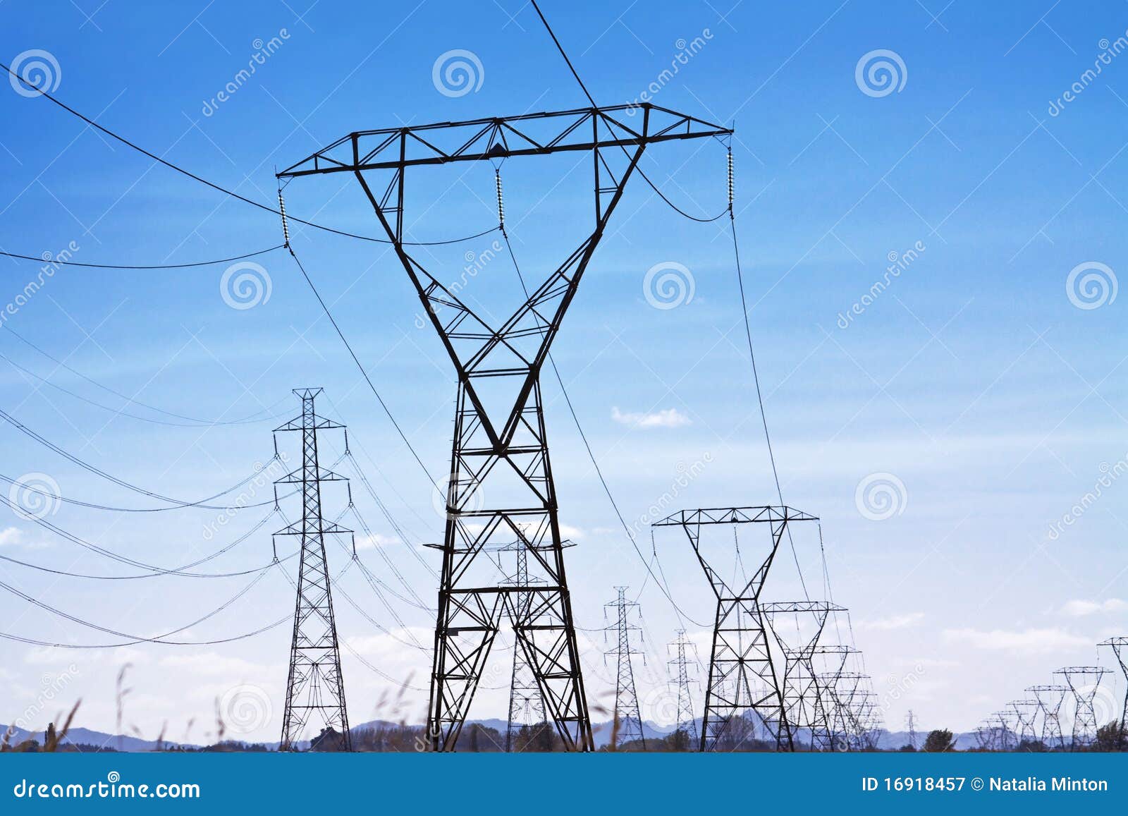 Power Line Support, Insulators And Wires. Appearance Of A Design ...
