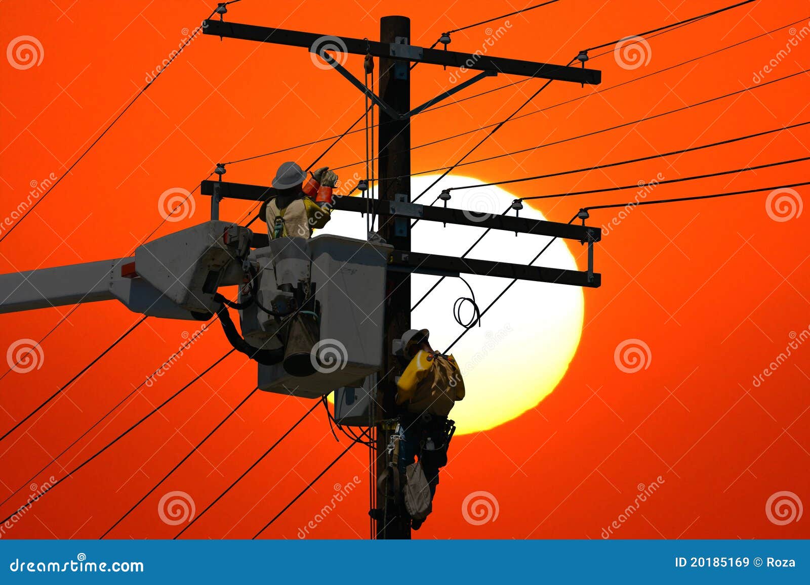 Power Line Repair stock image. Image of wires, electrician - 20185169