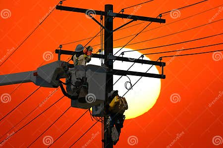 Power Line Repair stock image. Image of wires, electrician - 20185169