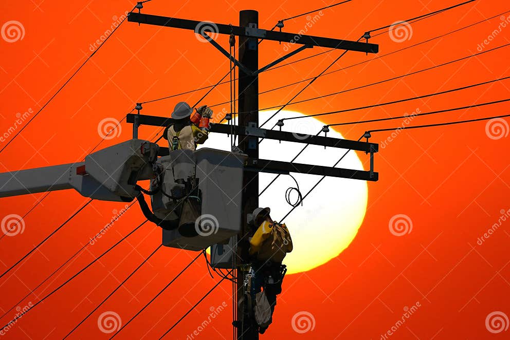 Power Line Repair stock image. Image of wires, electrician - 20185169