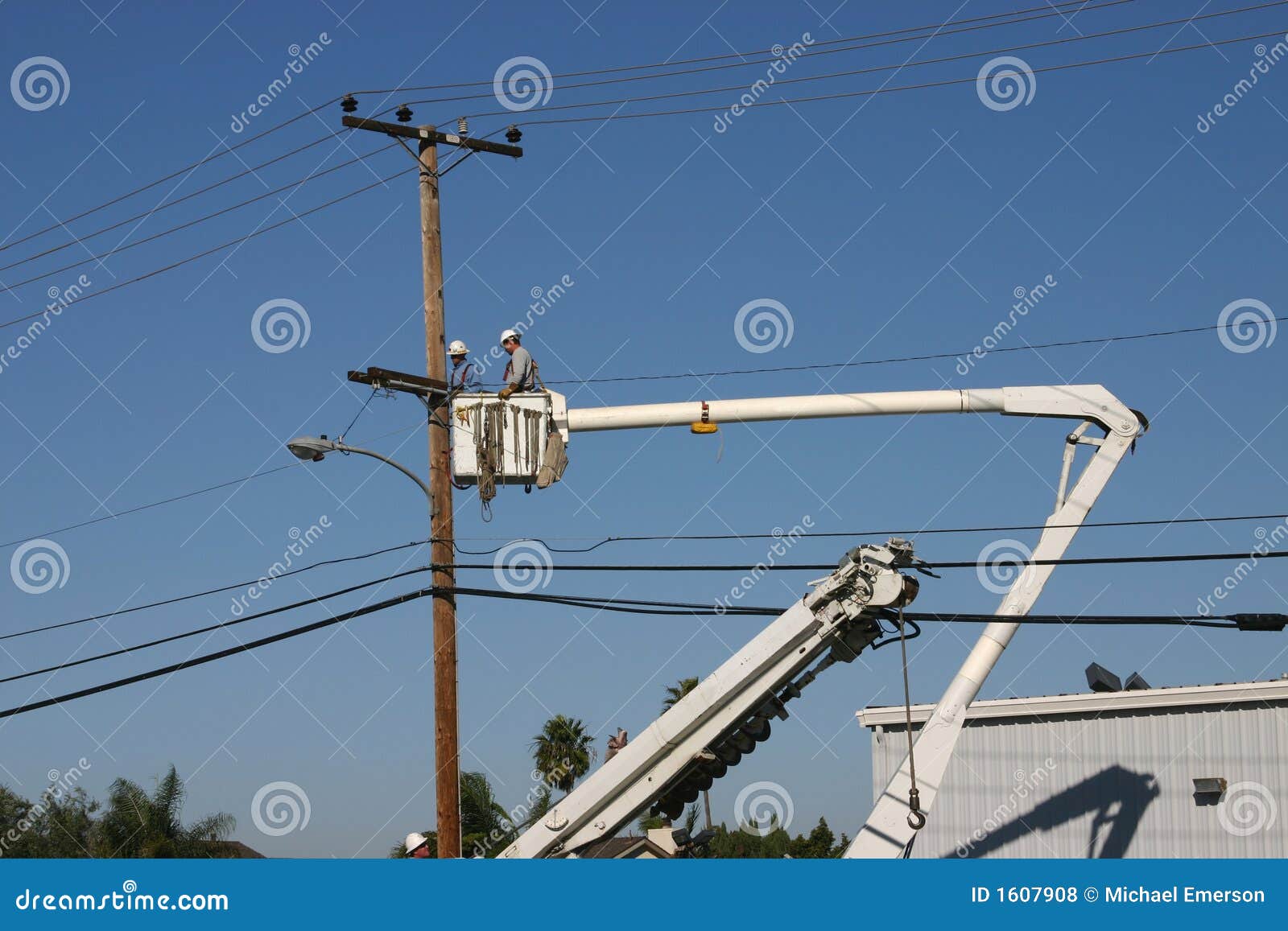 Power line Repair 3 stock photo. Image of buzz, repair - 1607908