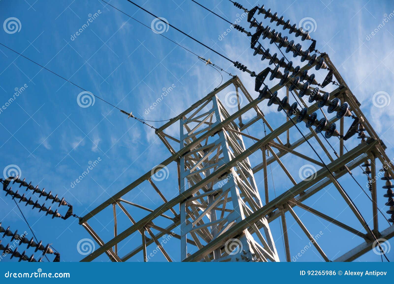 Power Line on Sky Background Stock Photo - Image of grid, background ...