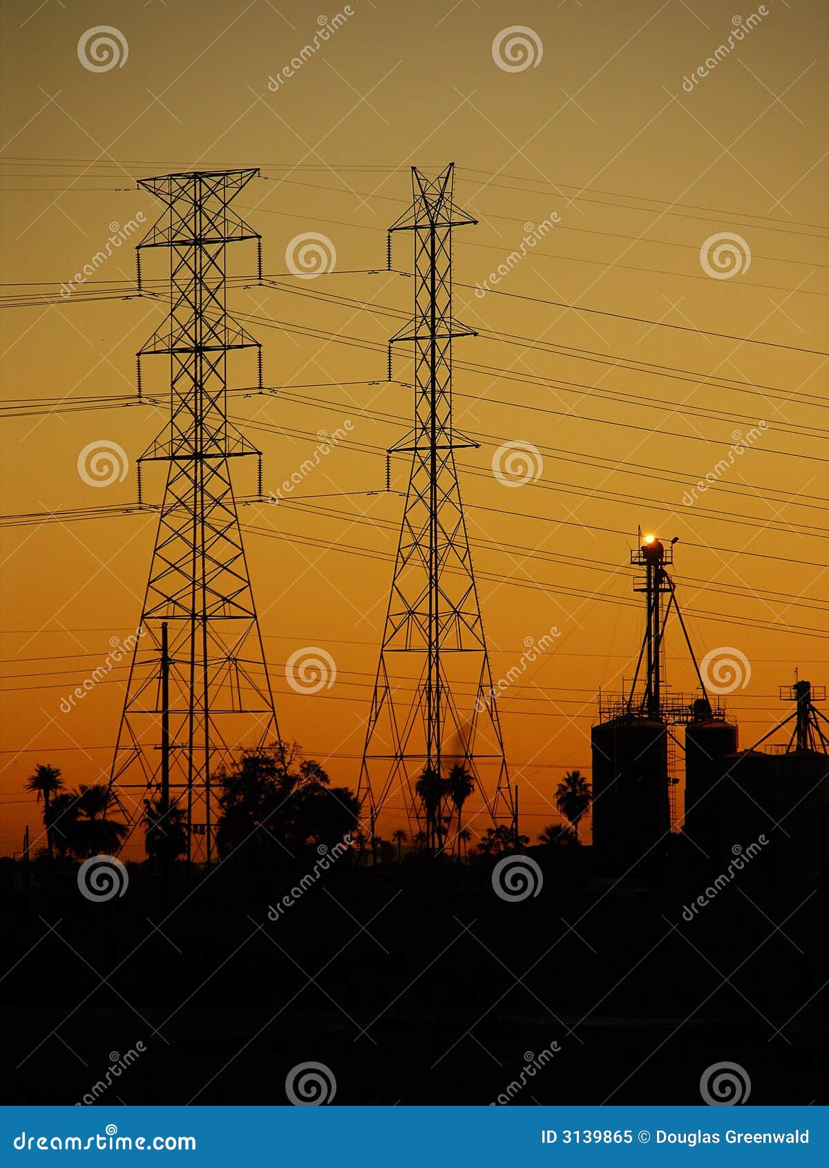 Power Line Sunset stock image. Image of nightfall, twilight - 3139865