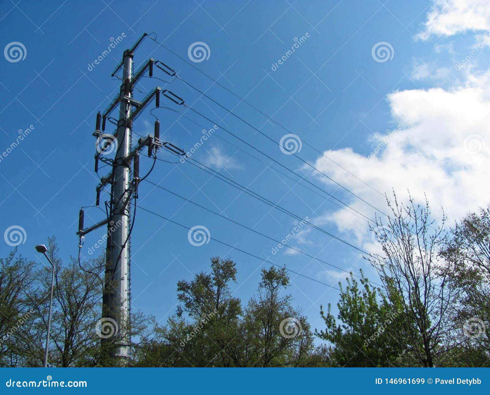 Power Line Support, High Voltage, Insulators and Wires Stock Image ...