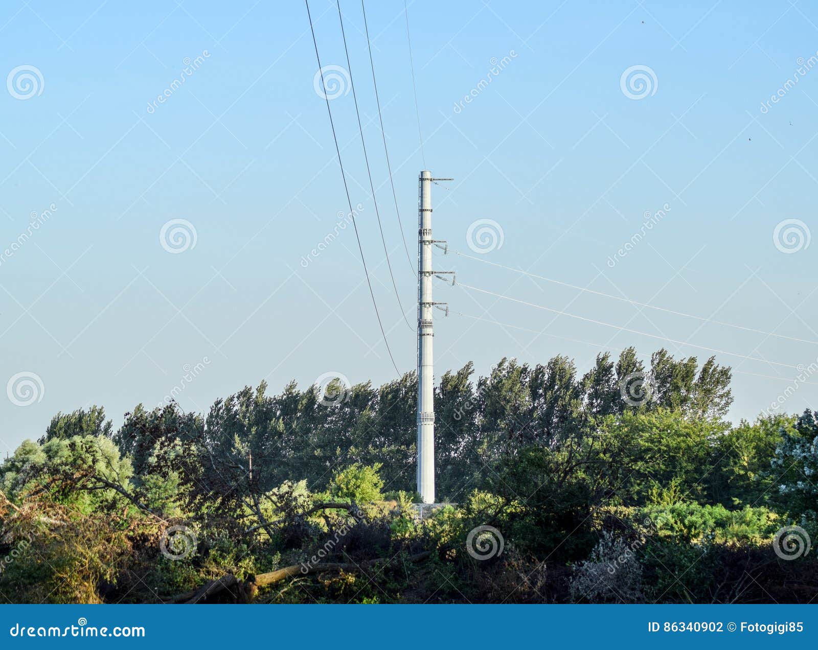 Power line support stock photo. Image of iron, cable - 86340902