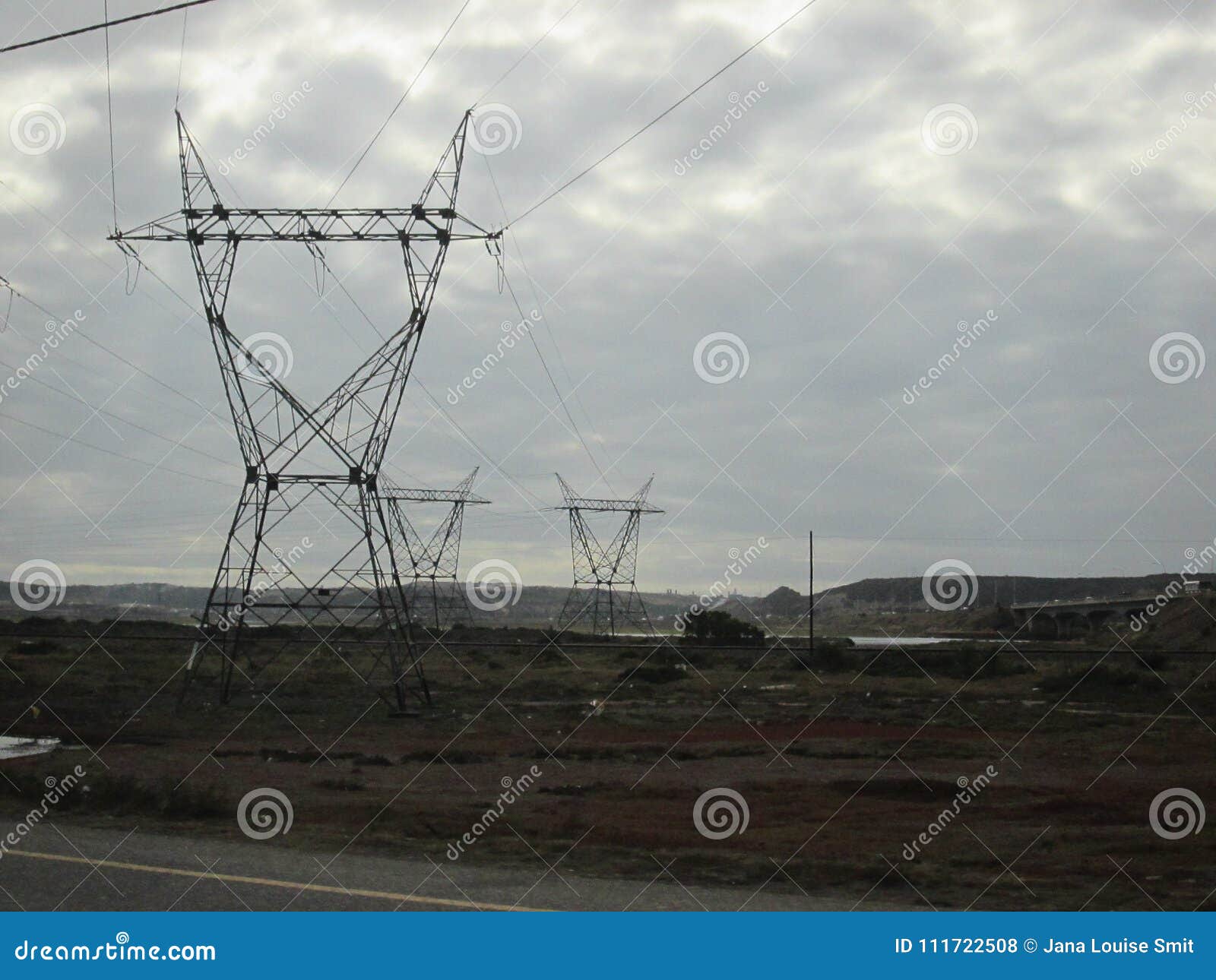 Power Line Support Structures. Stock Photo - Image of electric ...
