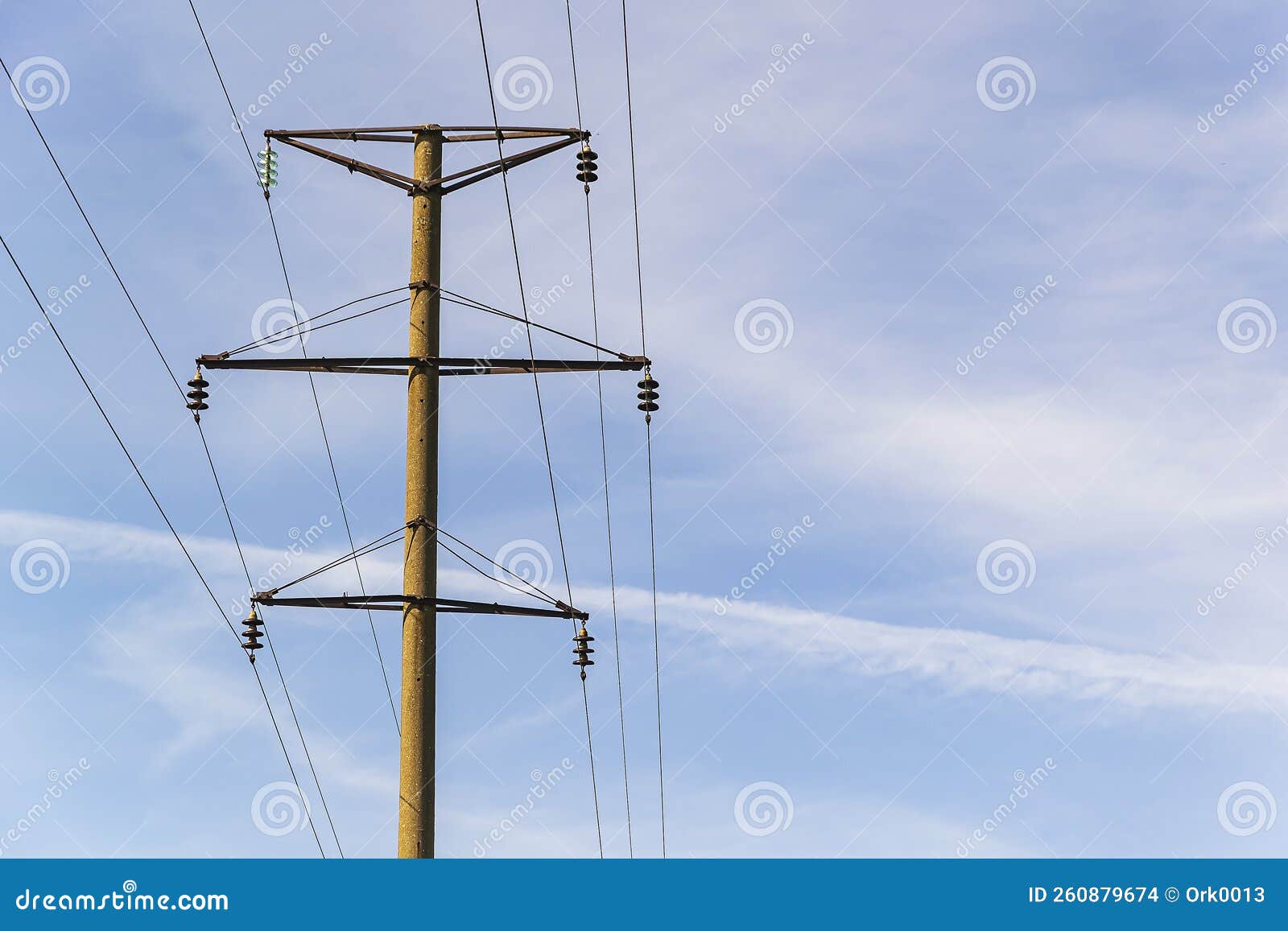 Power line supports stock photo. Image of business, factory - 260879674