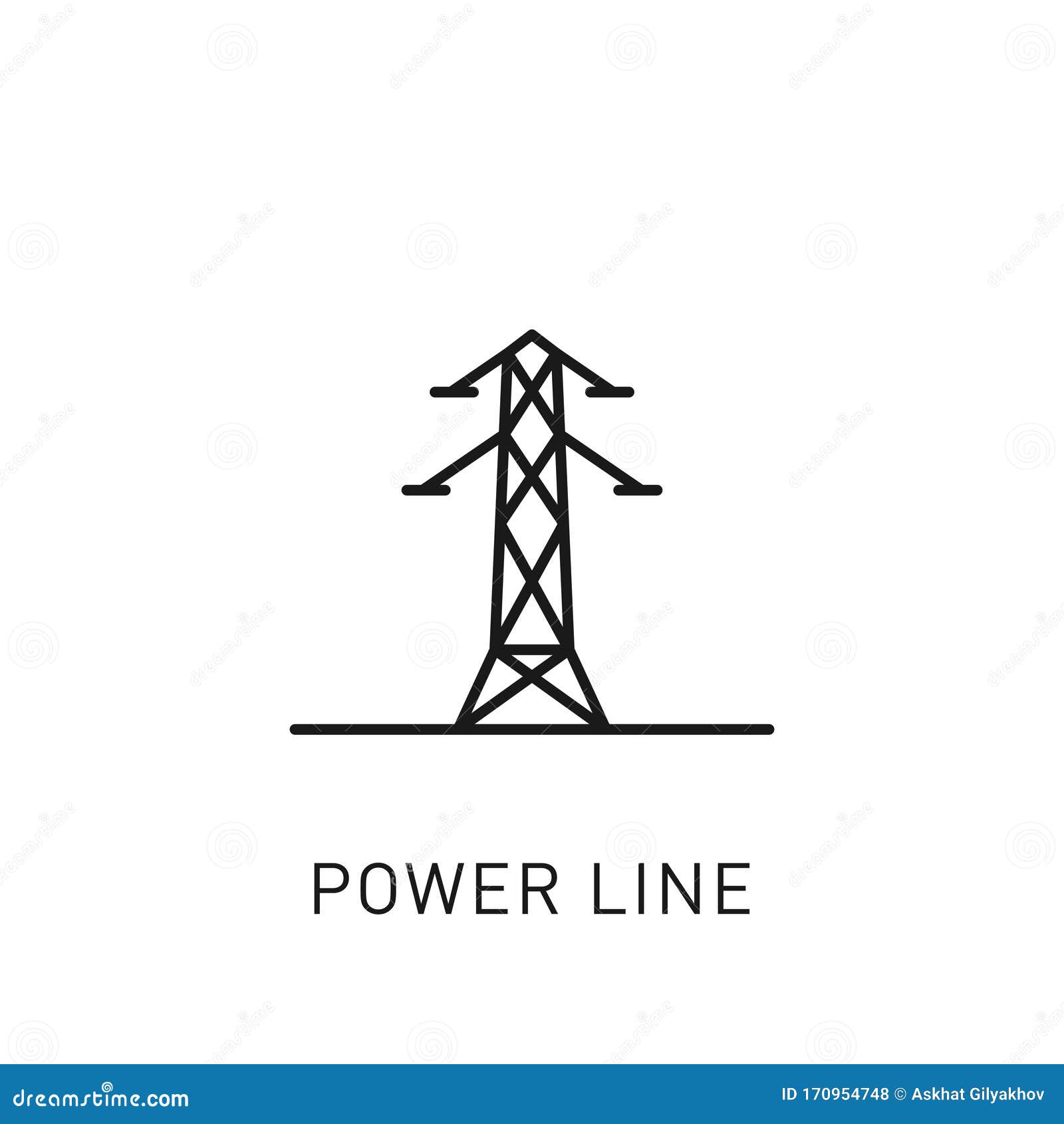 Power Line Thin Line Icon. Design Element for Renewable Energy, Green ...
