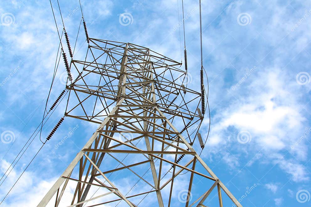 Power Line Tower stock photo. Image of spark, back, powerline - 38362726