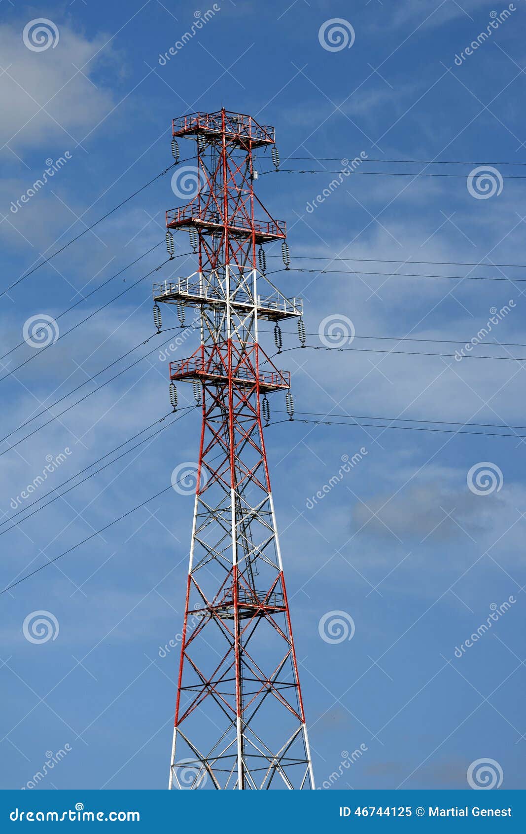 Power line tower stock image. Image of white, tall, electric - 46744125