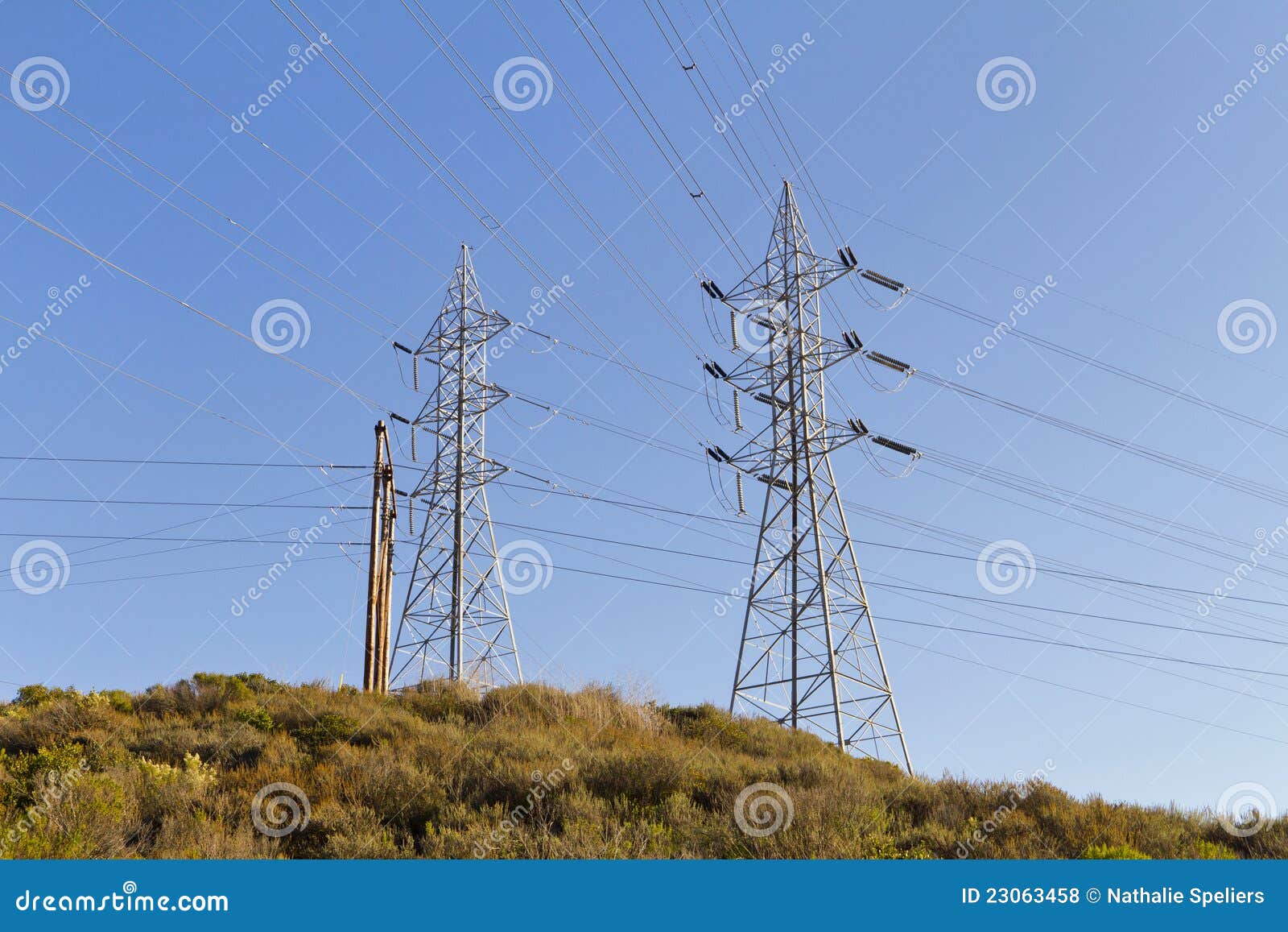 Power Line Towers stock photo. Image of supply, electrical - 23063458