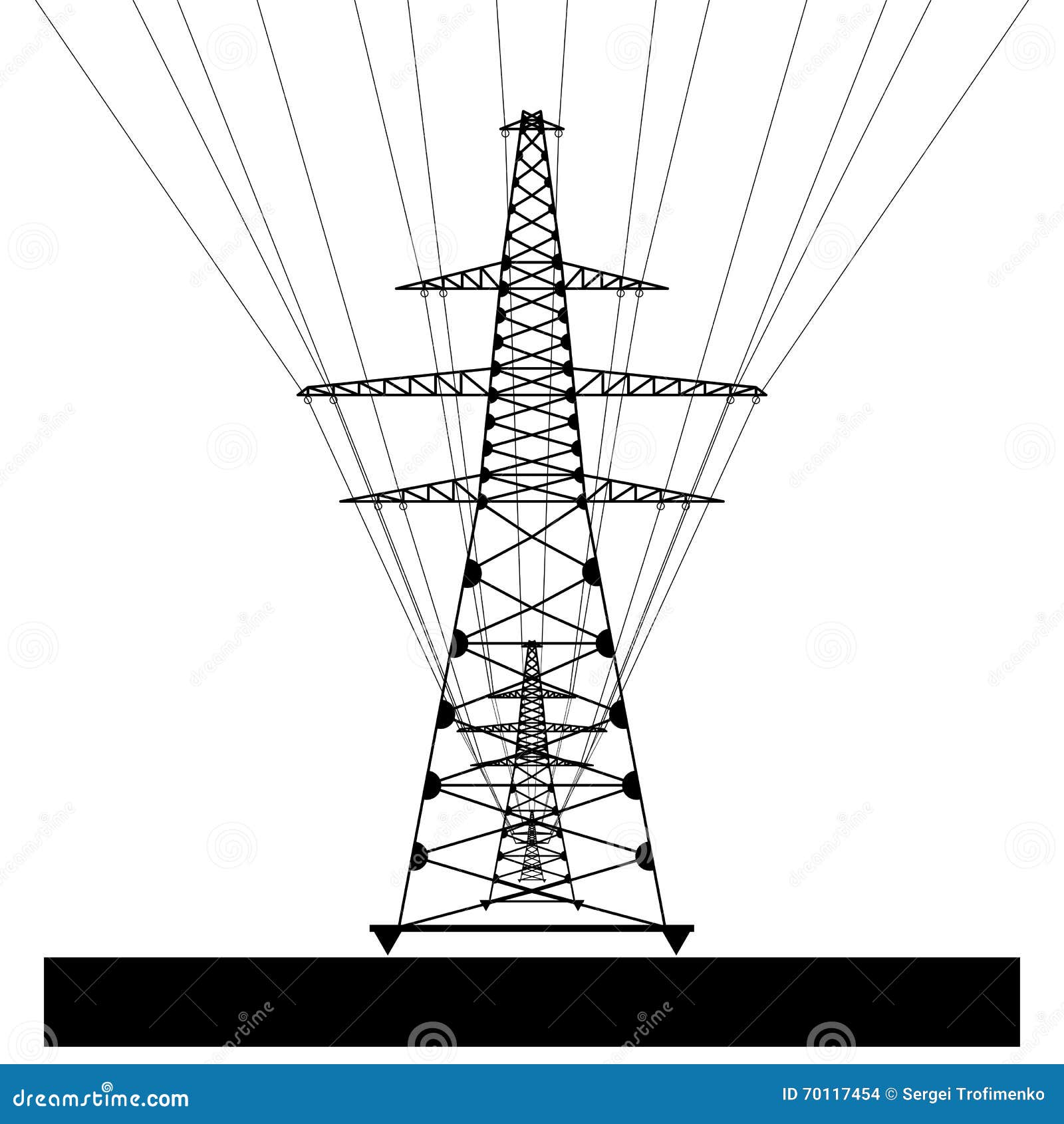 Power line. Vector EPS10 stock vector. Illustration of power - 70117454