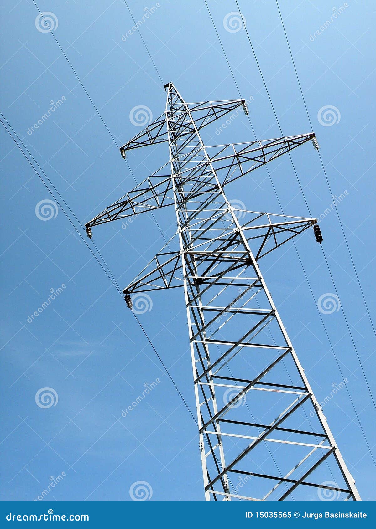 Power lines stock image. Image of electricity, blue, tower - 15035565