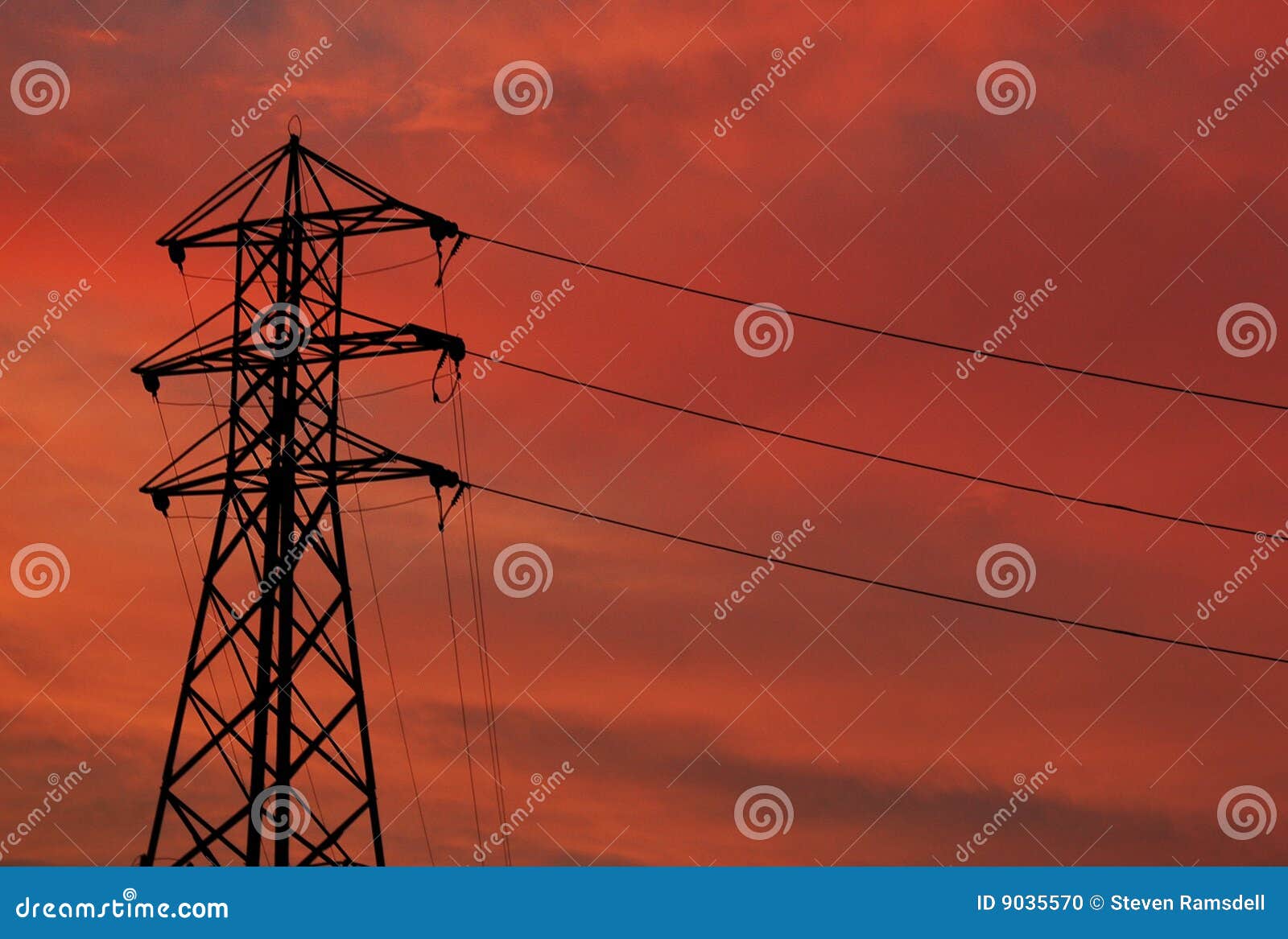 Power lines stock photo. Image of wire, phases, voltage - 9035570