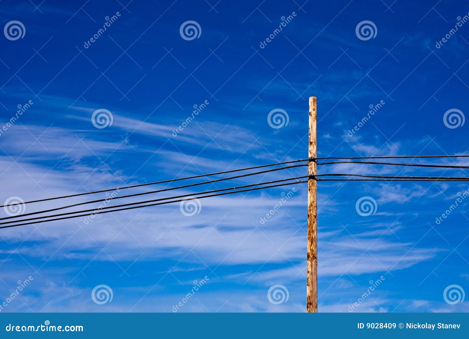 Power Lines Against a Beautiful Sky Stock Image - Image of energy ...