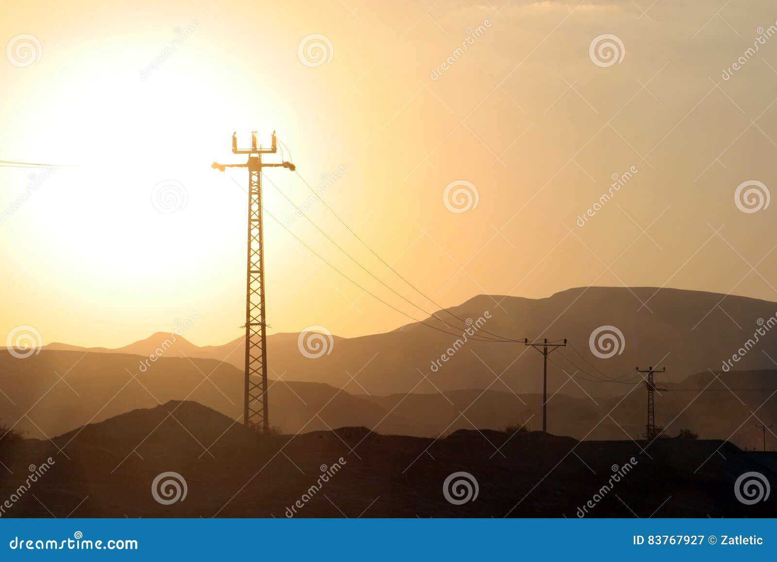 Power Lines and Array of Electric Pylons Stock Image - Image of ...