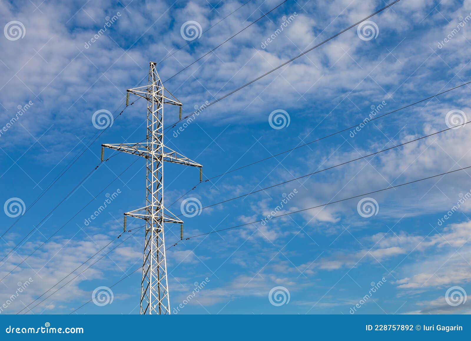 Power Lines. Background with Copy Space for Text Stock Photo - Image of ...