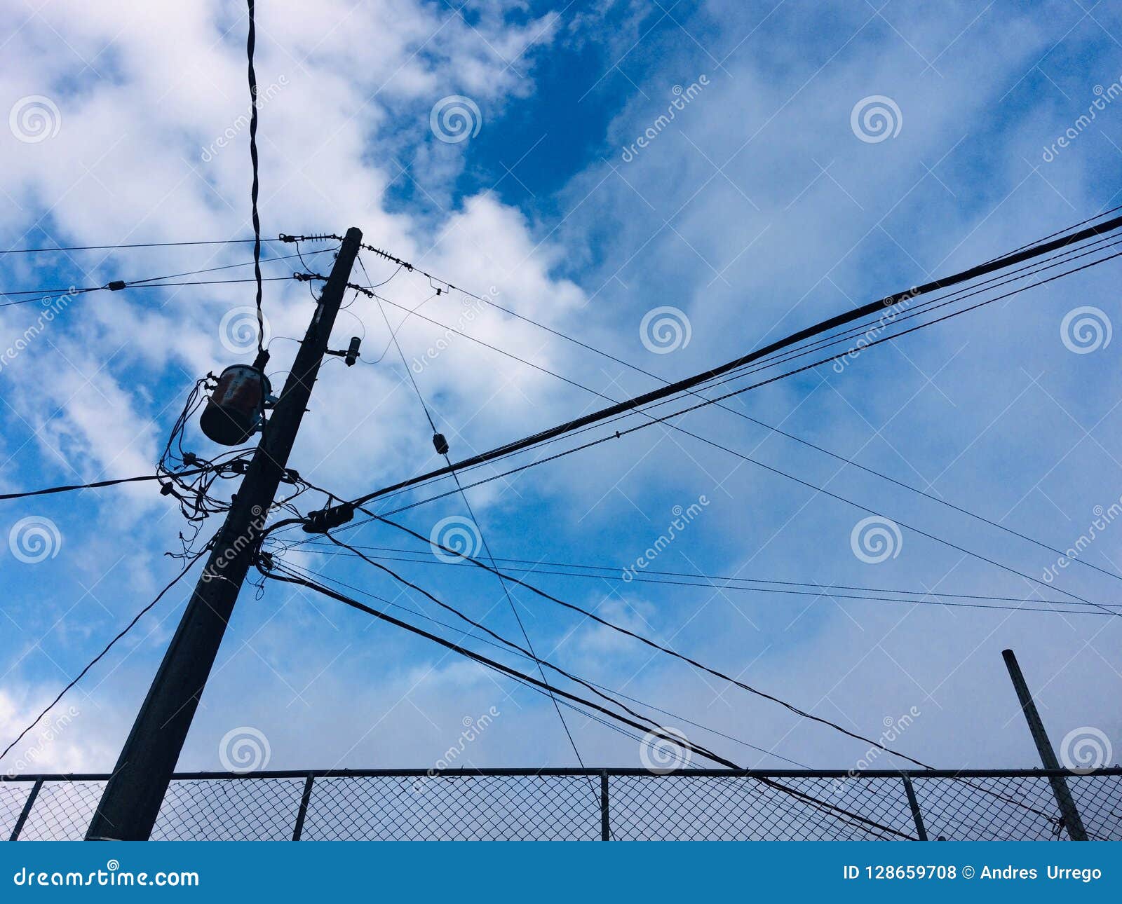Power Lines with Beautiful Background Stock Photo - Image of lines ...