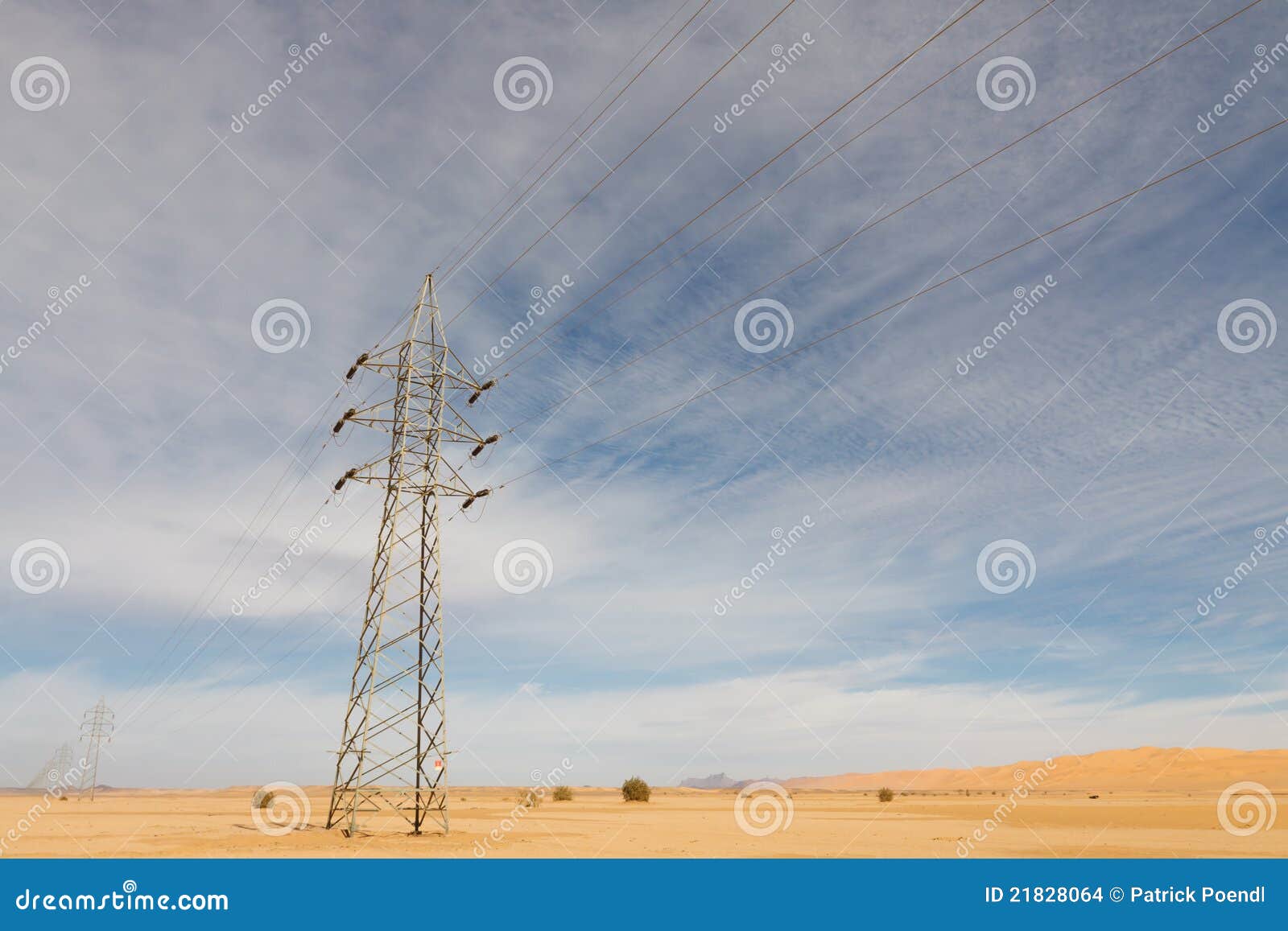 Power Lines in the Desert stock photo. Image of rural - 21828064
