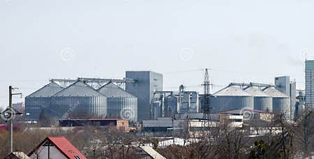 Power Lines on the Elevators Background. Stock Photo - Image of complex ...