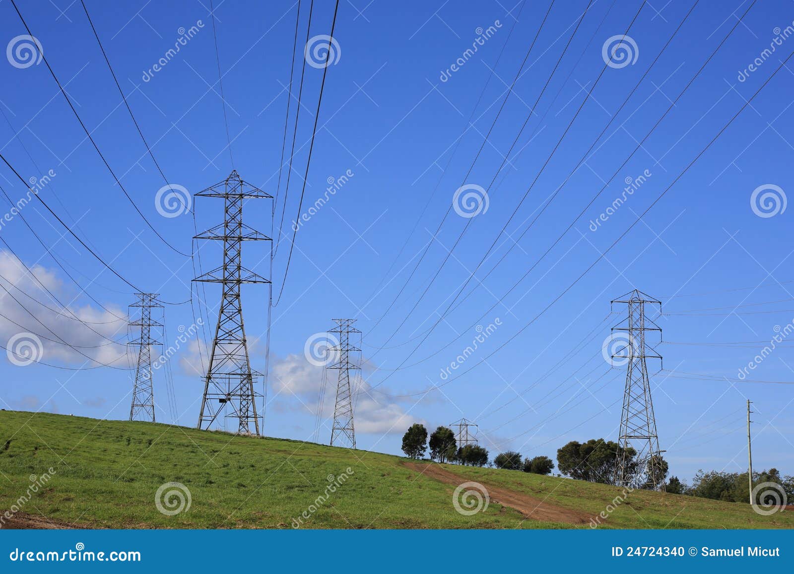 Power Lines and High Voltage Towers Stock Photo - Image of cable ...