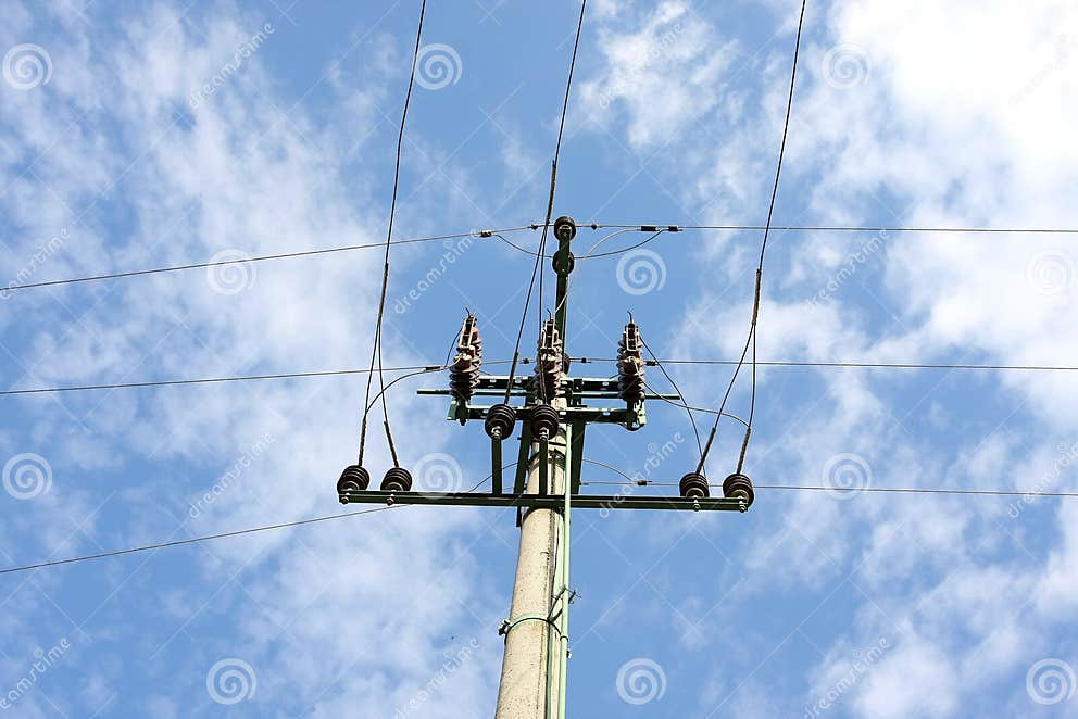 Power lines intersection stock image. Image of watts - 19469181