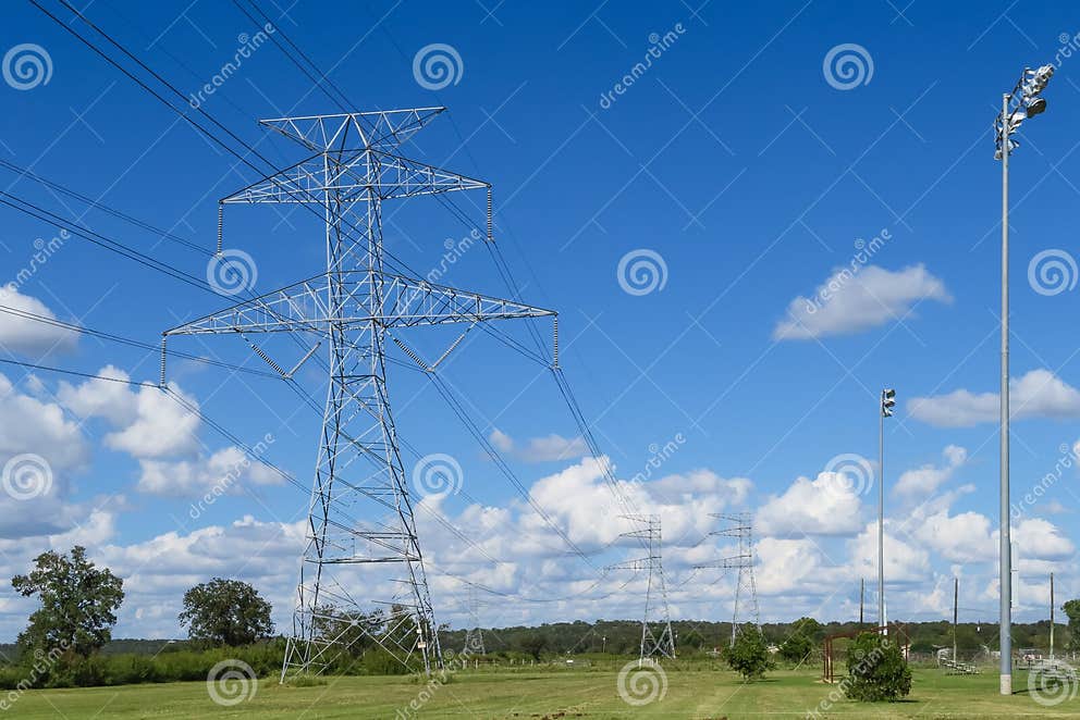 Power Lines and Light Poles Stock Photo - Image of pole, overhead: 78897662